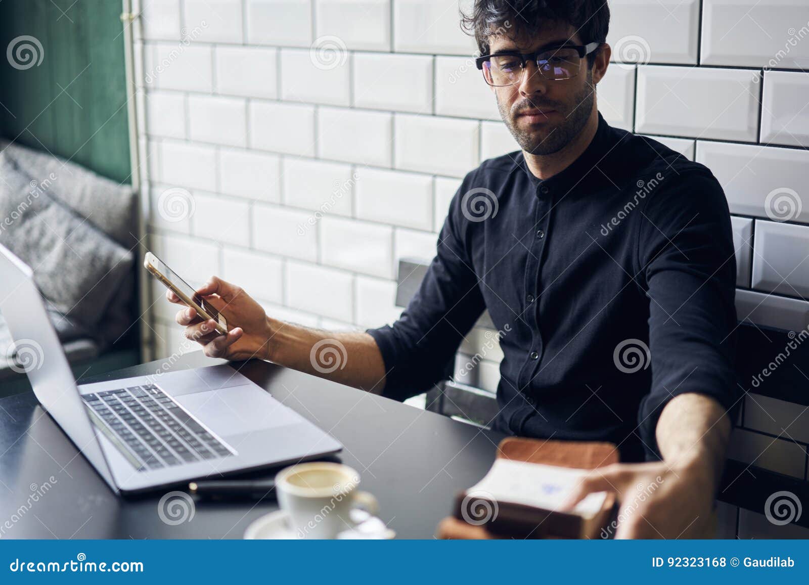Creative Male Young Copywriter Stock Photo - Image of cellular ...