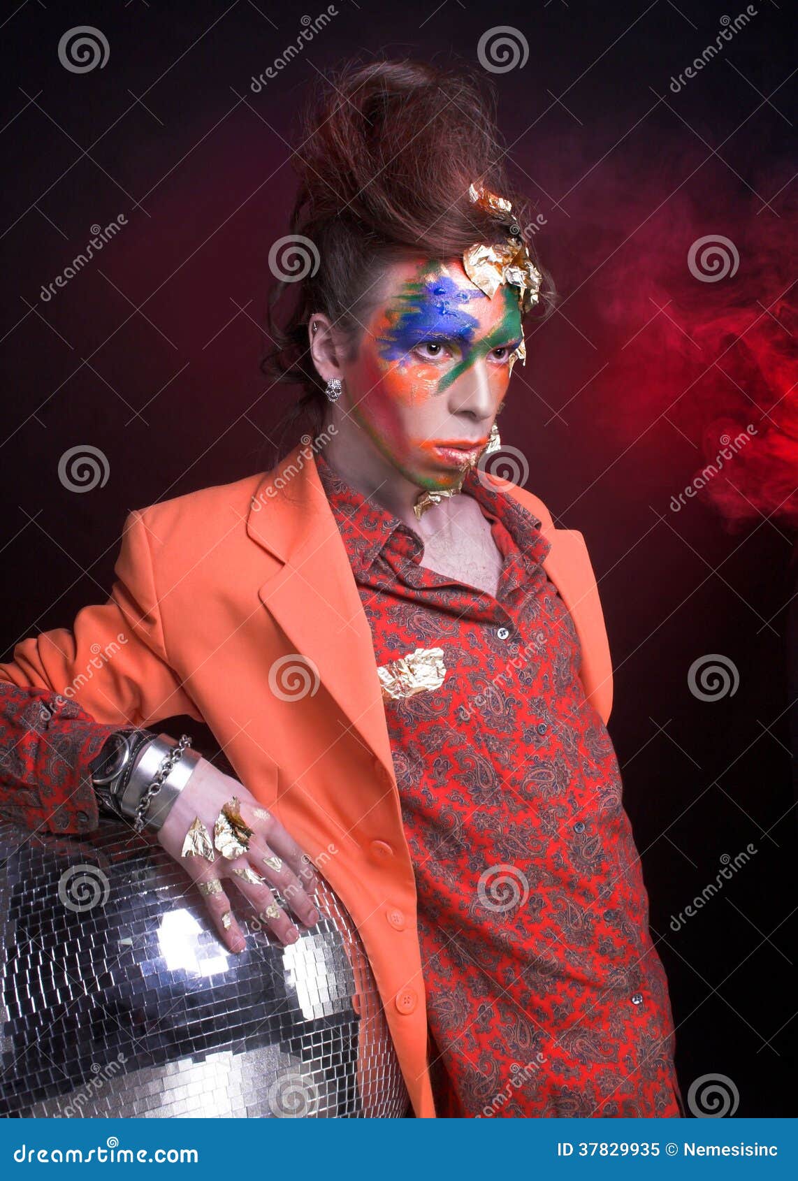 Creative man. stock image. Image of male, halloween, disco - 37829935
