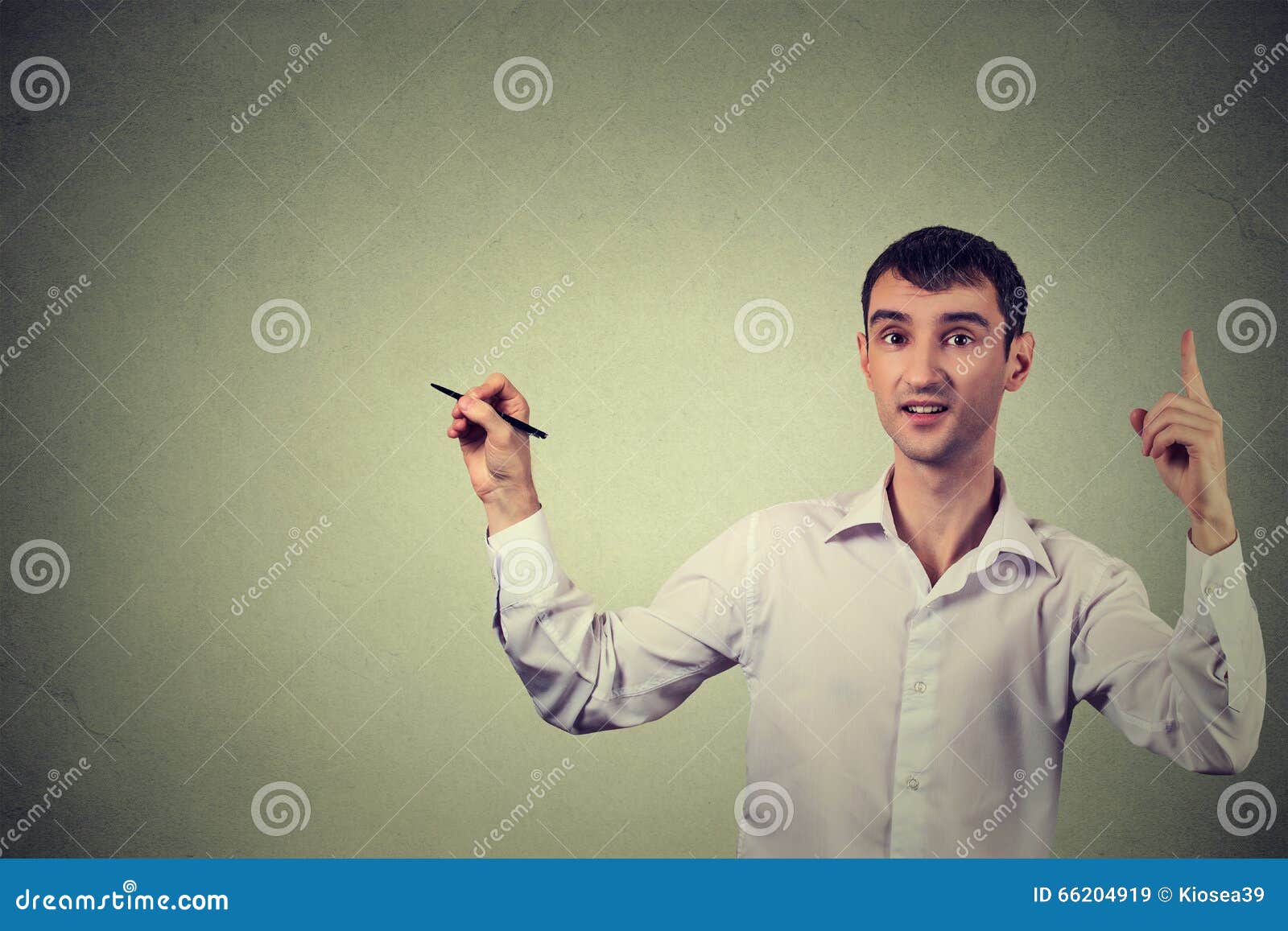 Creative Man Drawing, Template For Illustration On Gray Wall Background ...