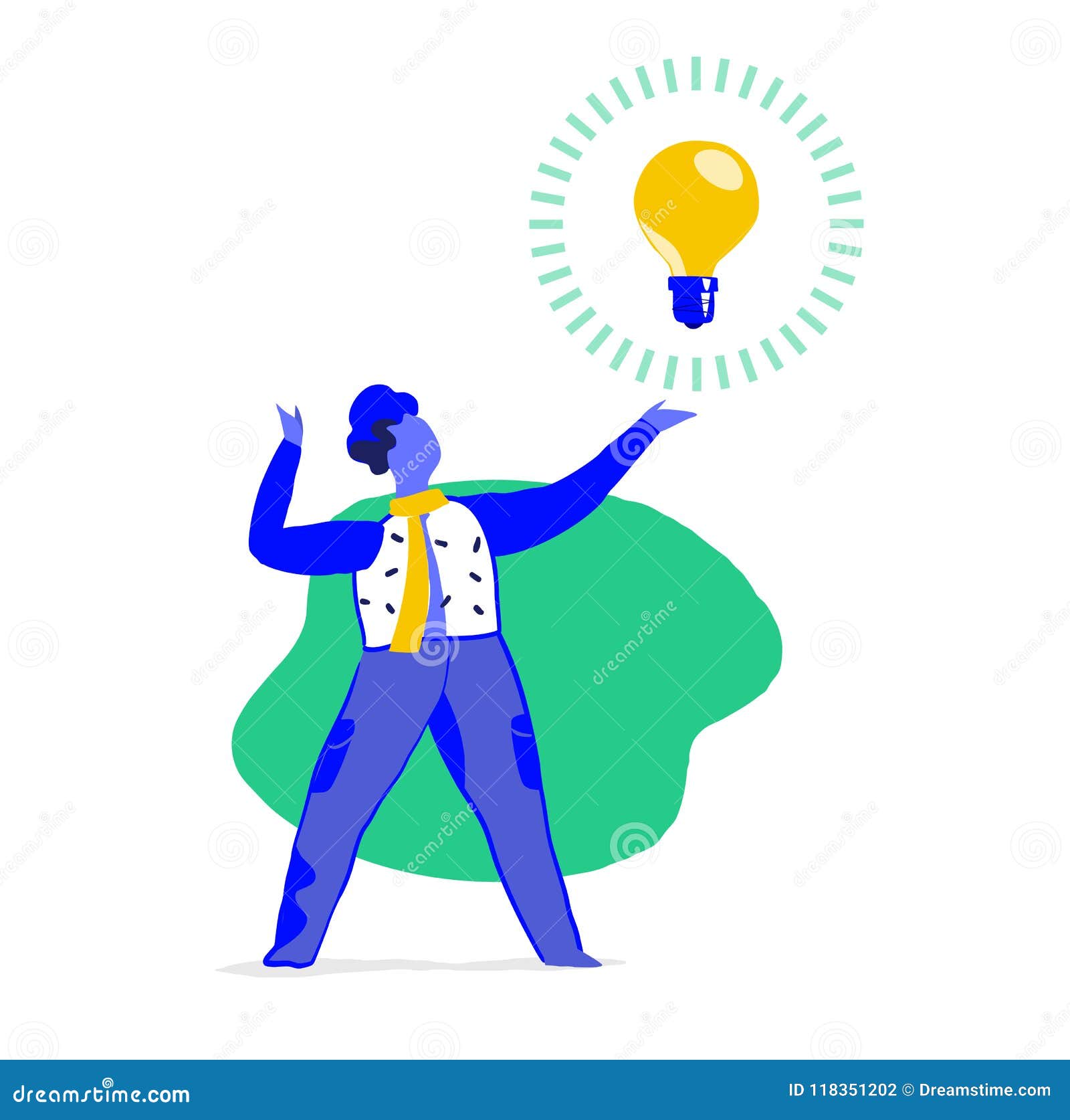 A Creative Man Had a Great and Innovative Idea Stock Vector ...