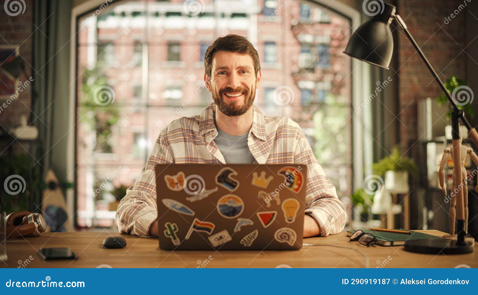 Creative Man is Happy about a Great Solution he Arrived after Careful ...