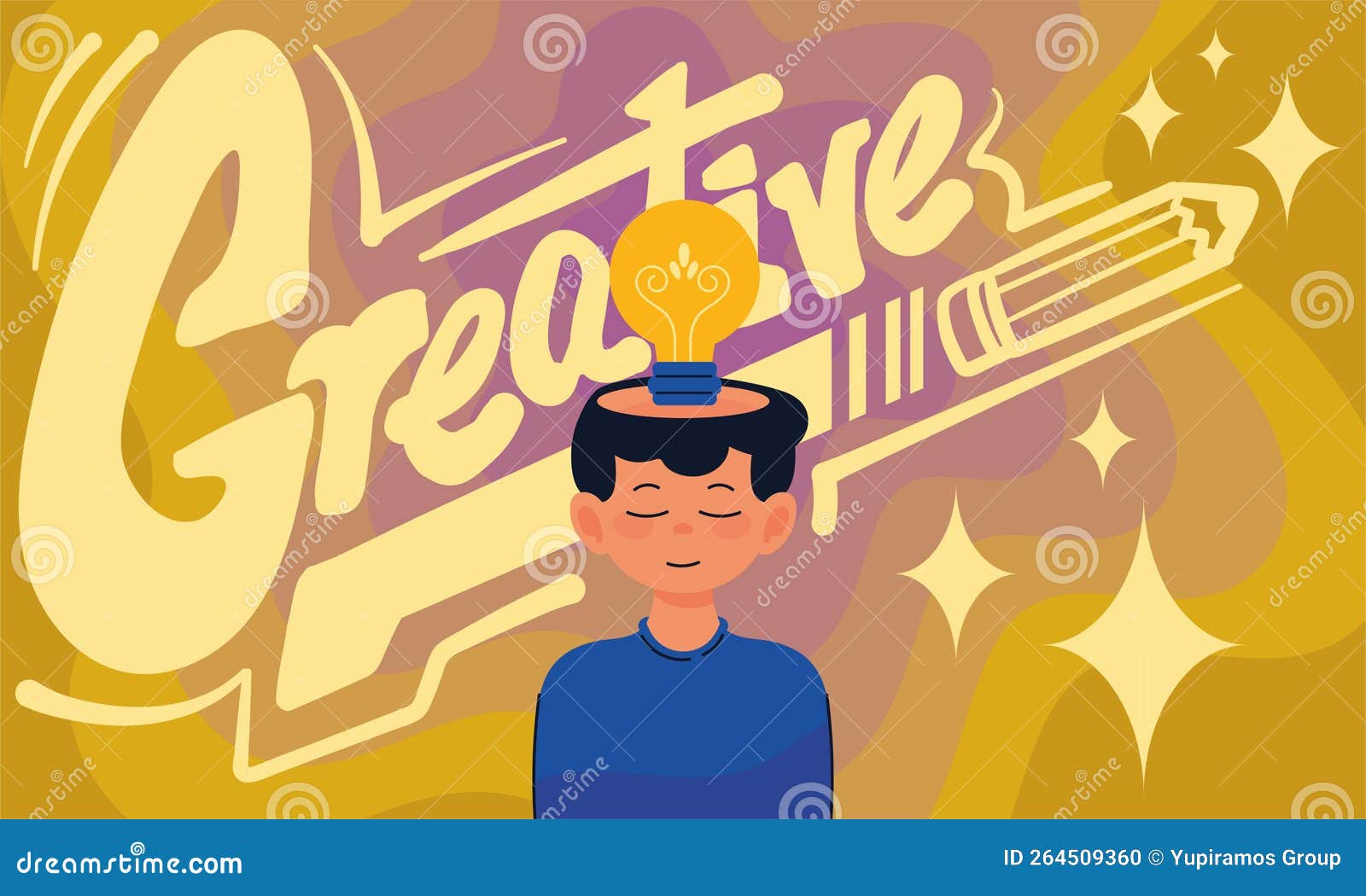 Creative man with idea stock vector. Illustration of organization ...