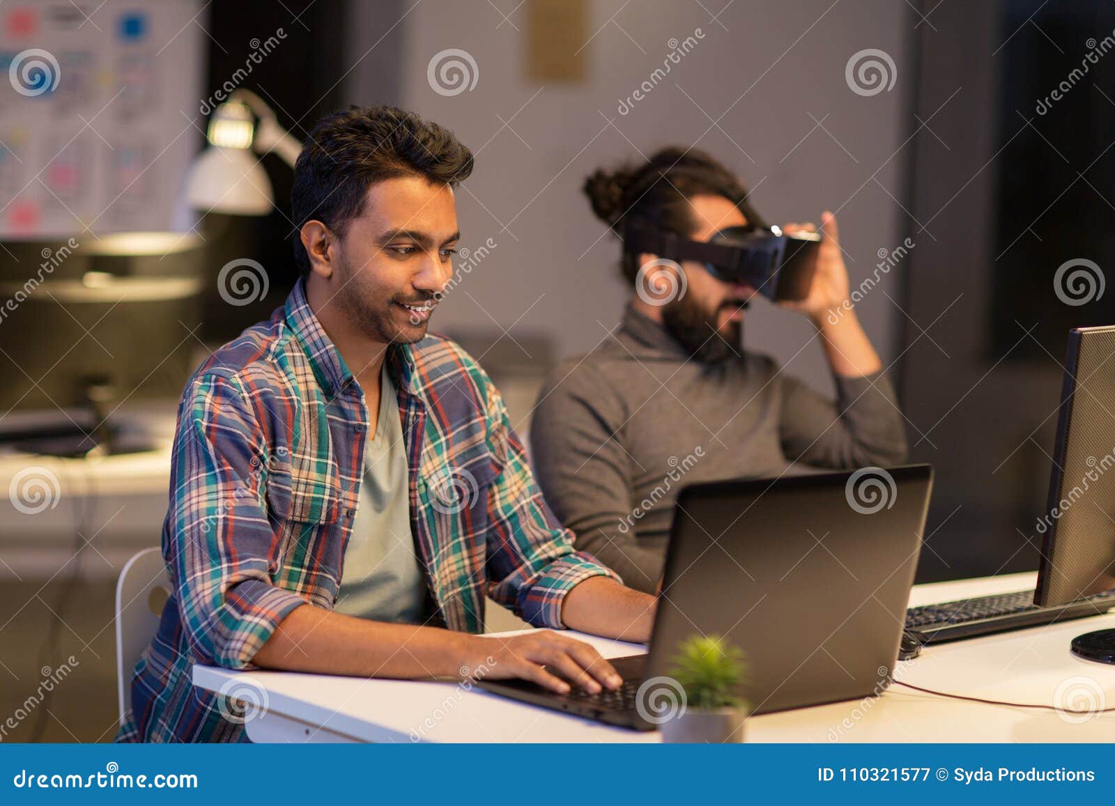 Creative Man with Laptop Working at Office Stock Image - Image of ...