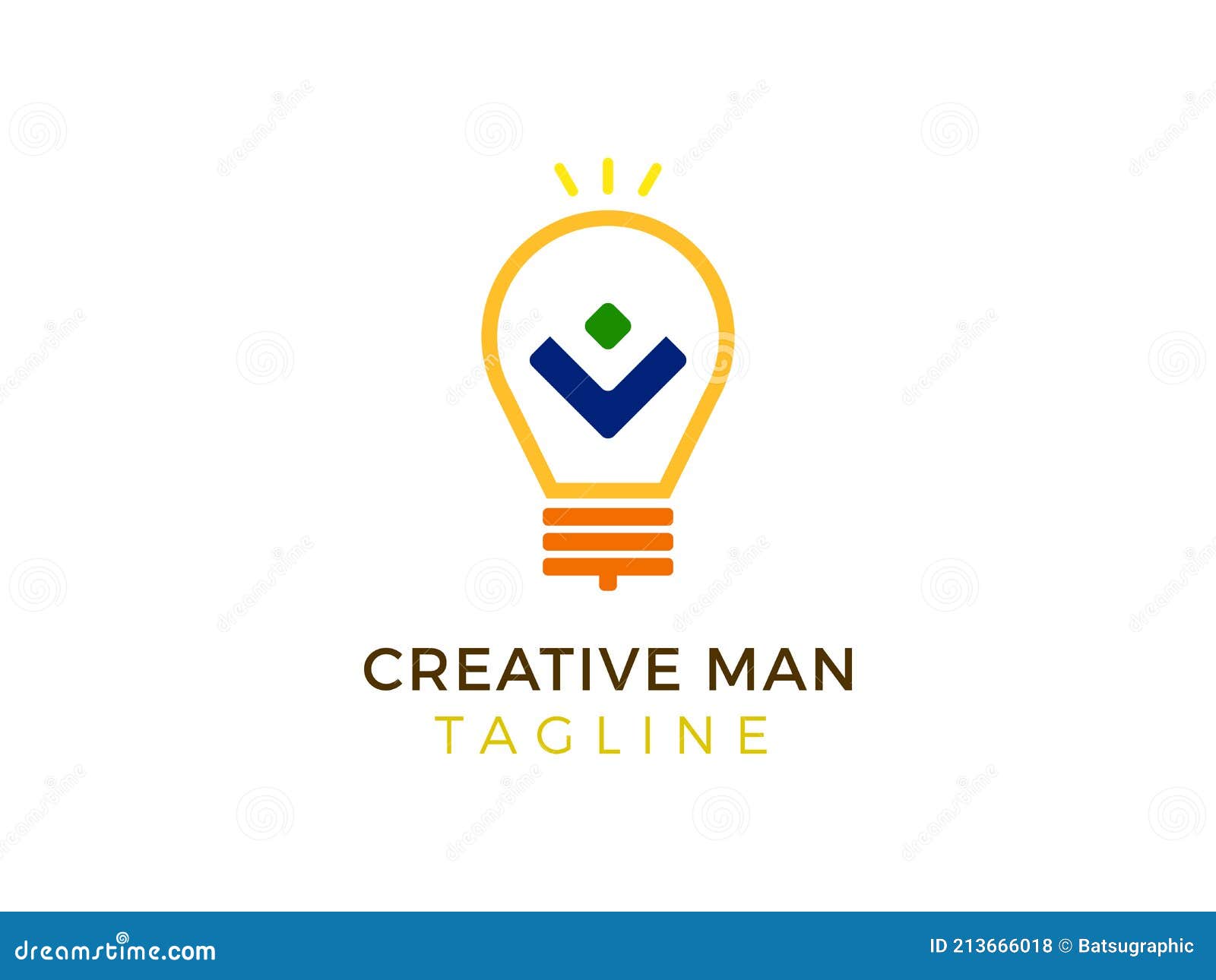 Creative Man in Light Bulb Vector Logo Template Design Stock Vector ...