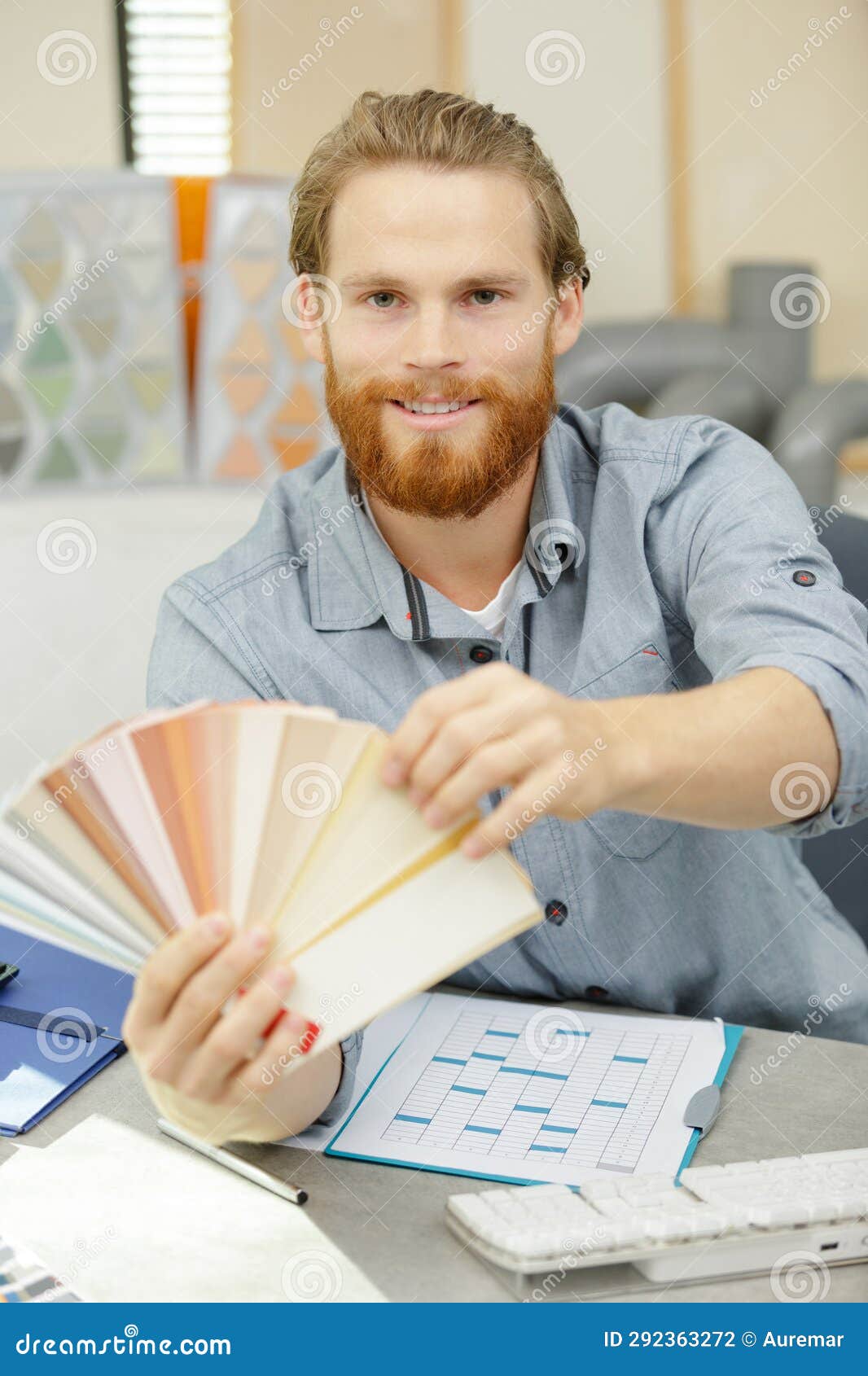 Creative Man Writing on Clipboard in Office Stock Photo - Image of ...
