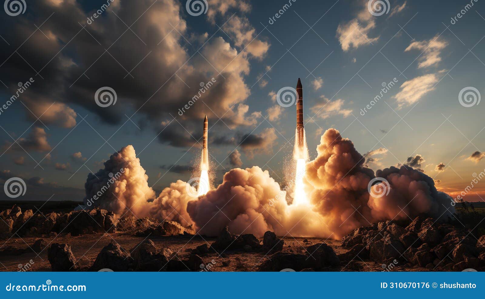 Creative Manipulation of Rocket Launching Stock Illustration ...
