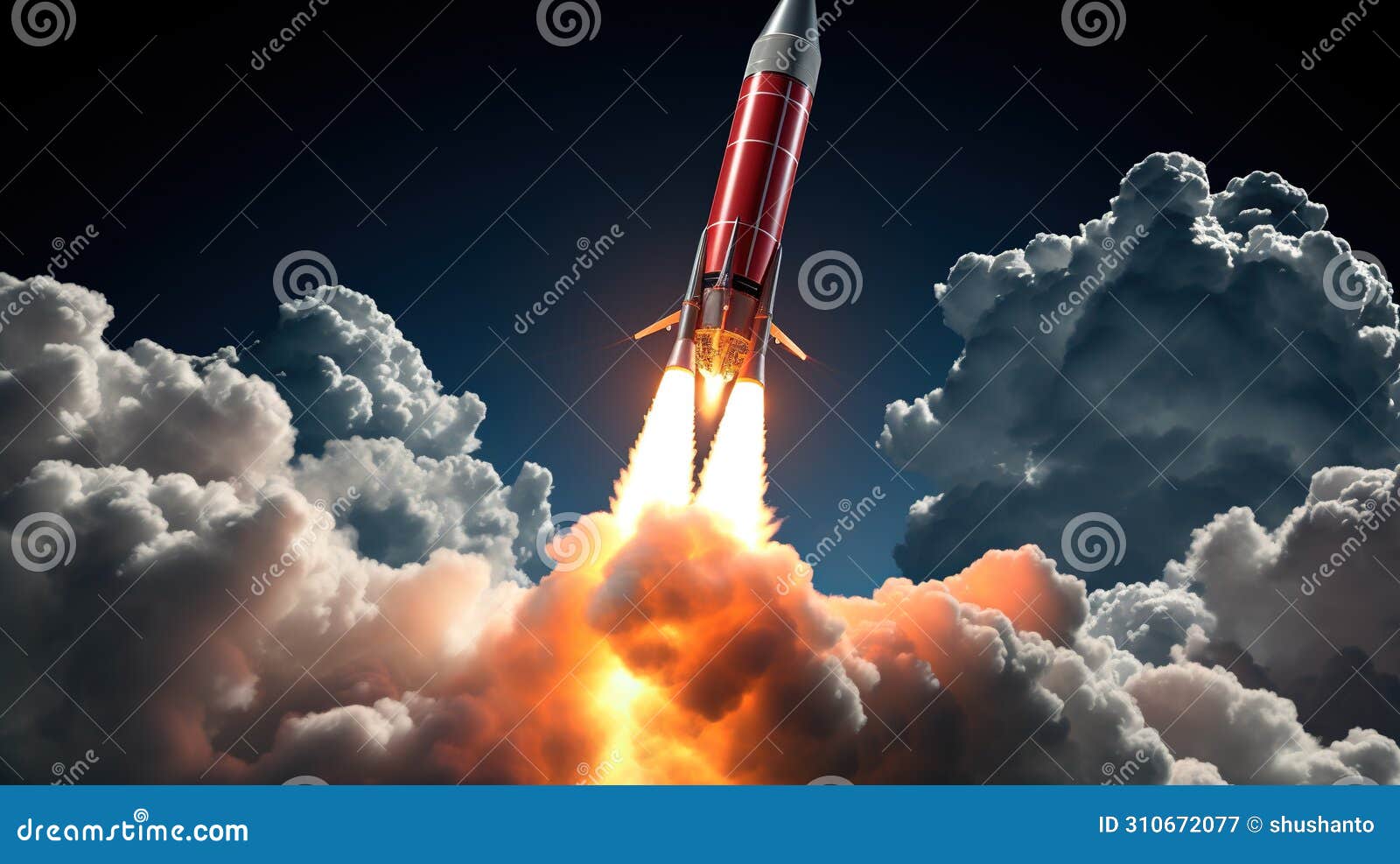 Creative Manipulation of Rocket Launching Stock Illustration ...