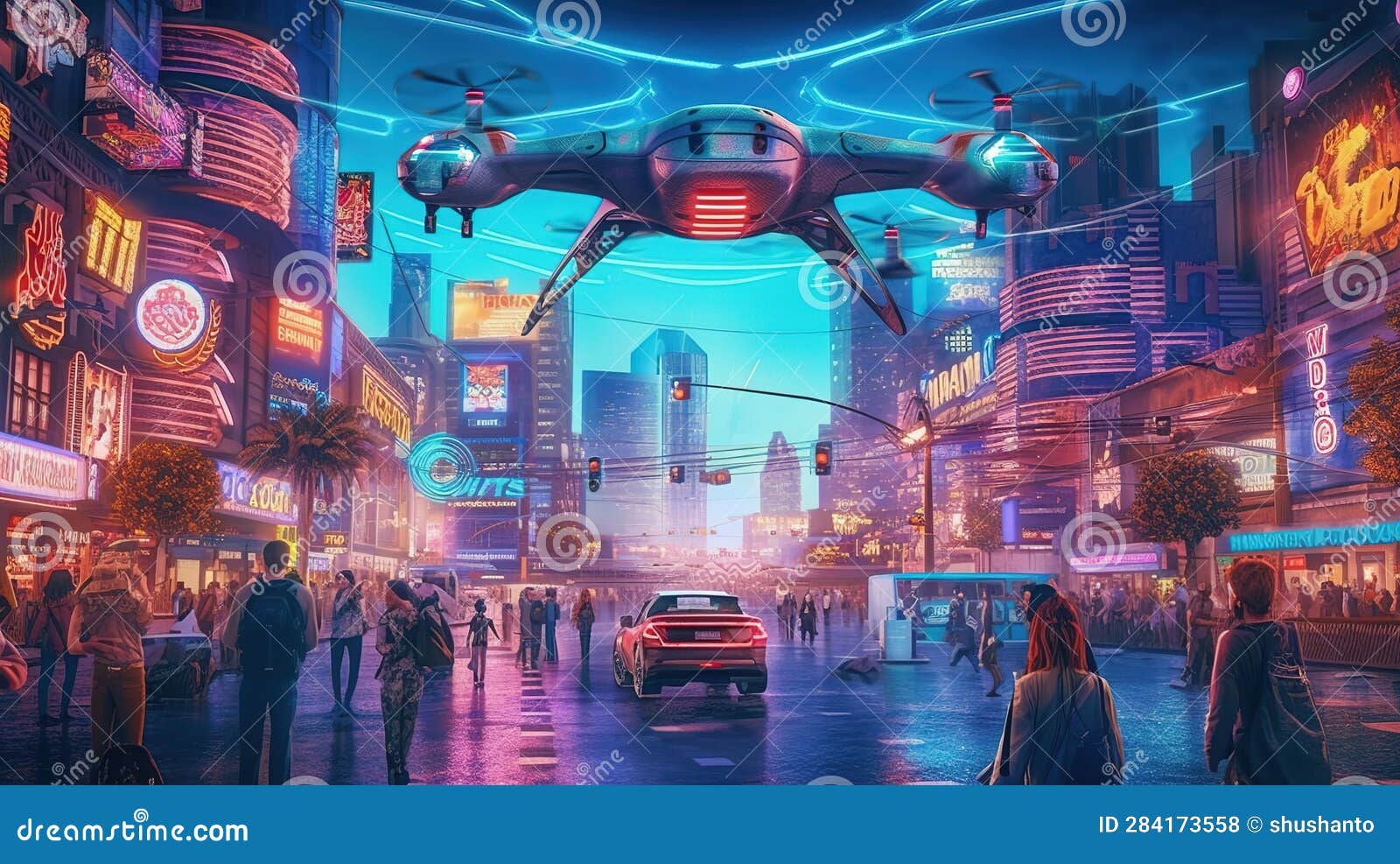 Creative Manipulation of Sci Fi Futuristic World Stock Illustration ...