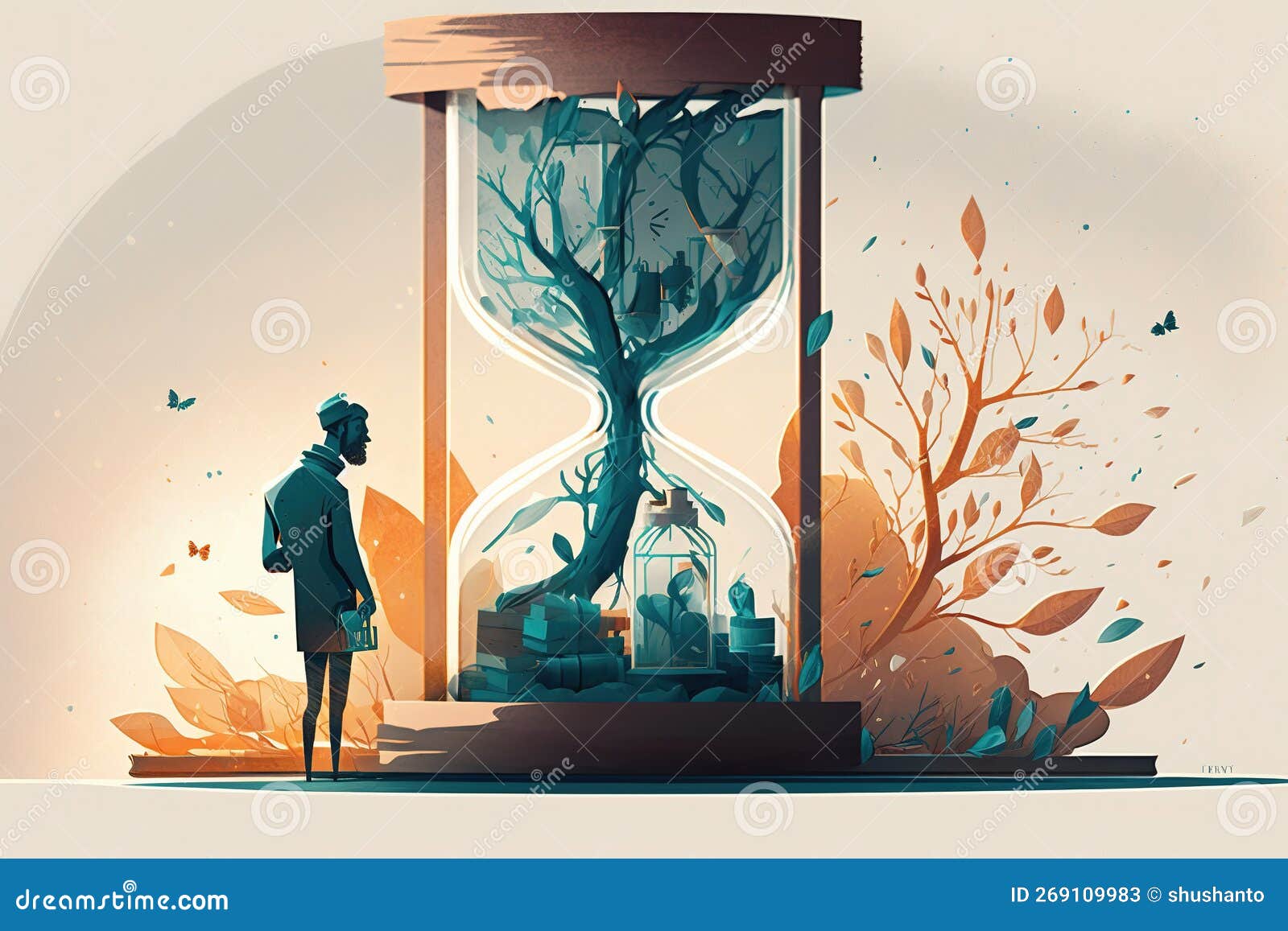 Creative Manipulation of Time Stock Illustration - Illustration of ...