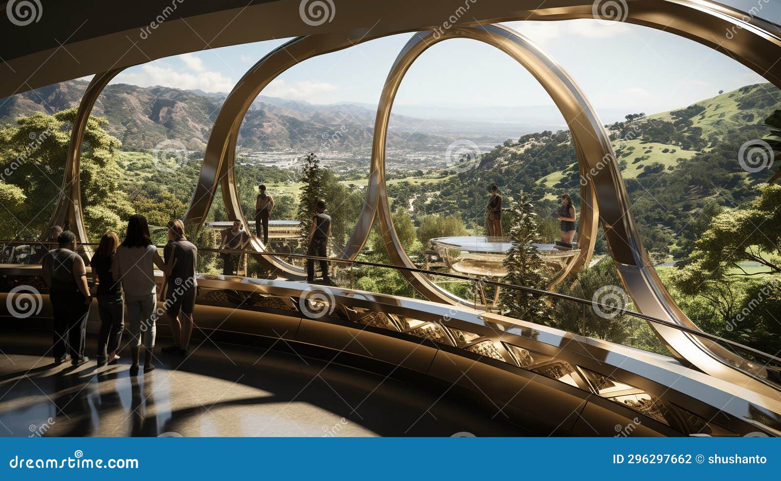 A Glimpse into the future stock illustration. Illustration of sunset - 296297662