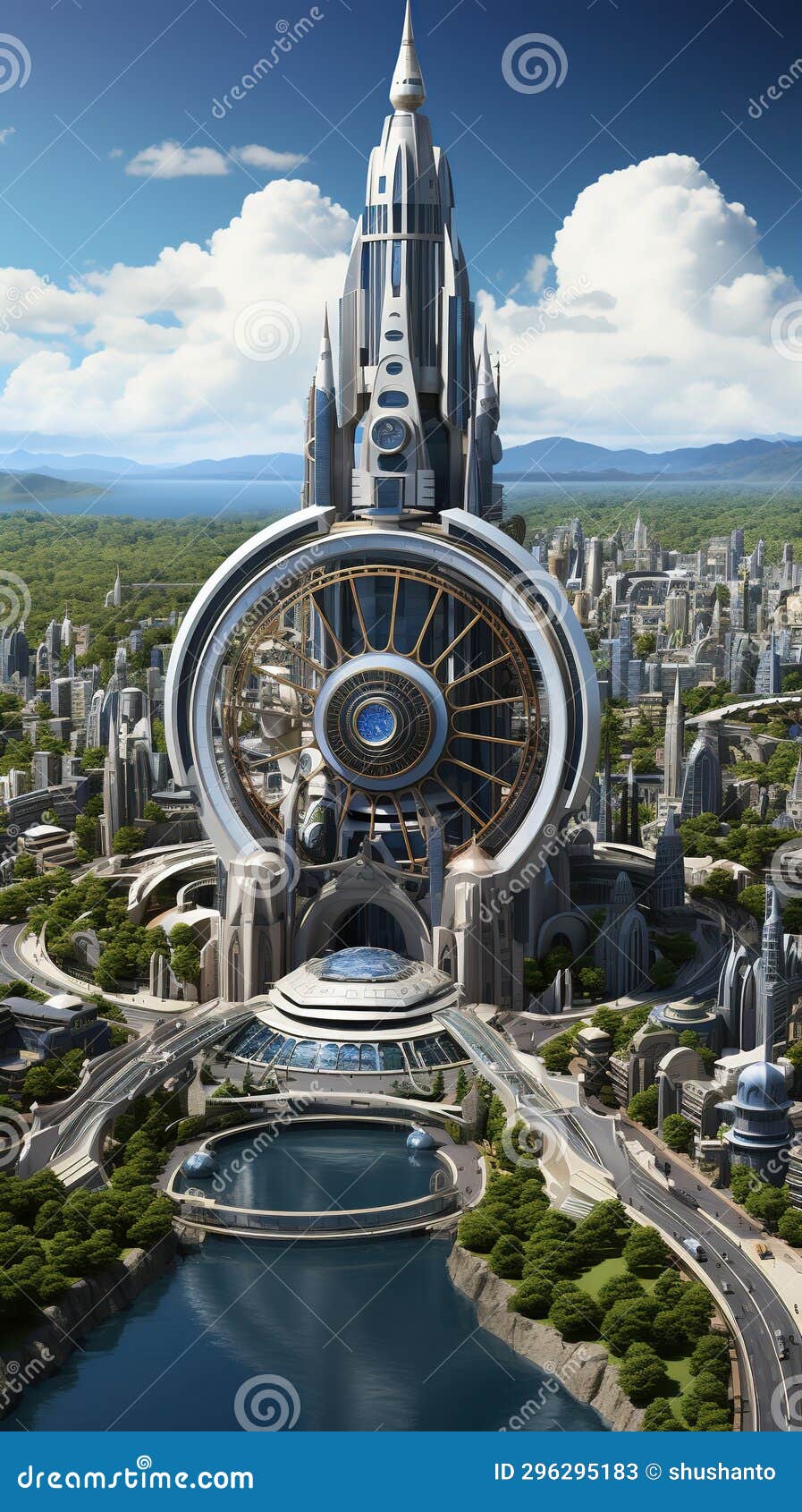 A Glimpse into the future stock illustration. Illustration of water ...