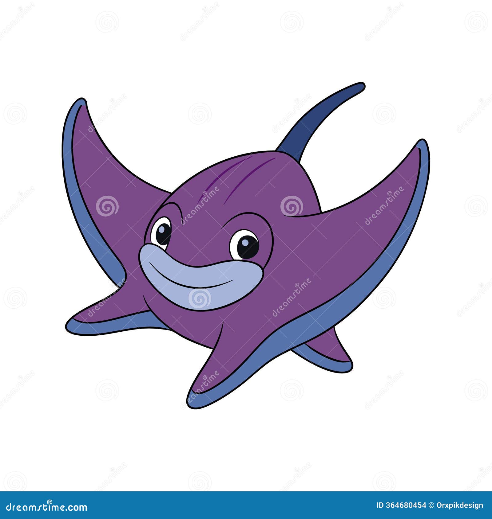 Manta Ray Coloring Page For Kids Cartoon Vector | CartoonDealer.com ...