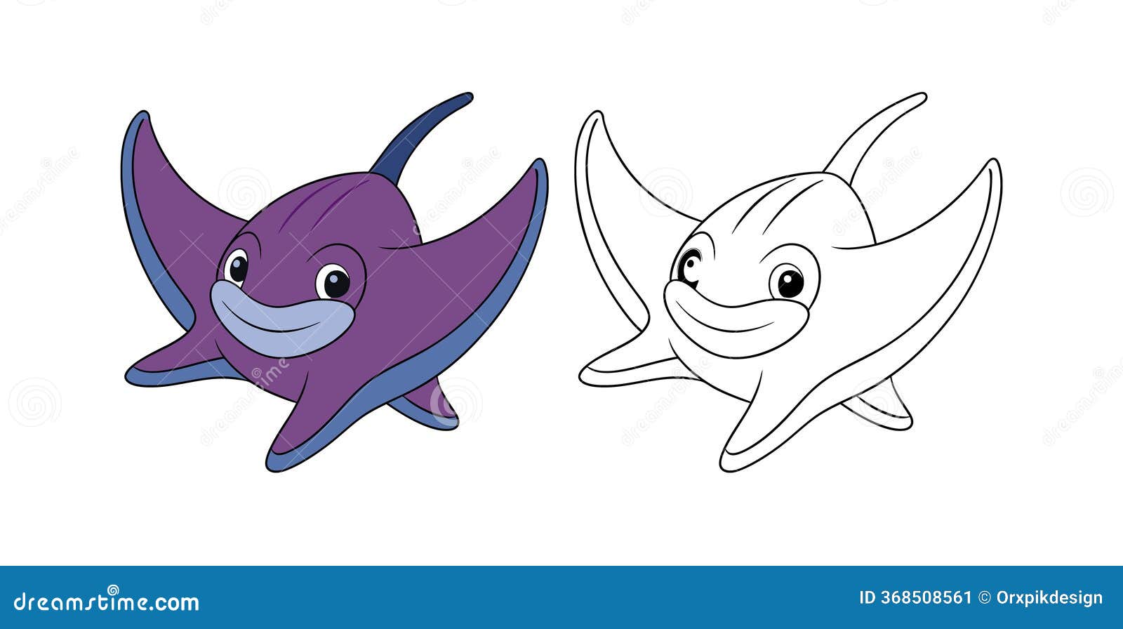 Manta Ray Coloring Page For Kids Cartoon Vector | CartoonDealer.com ...