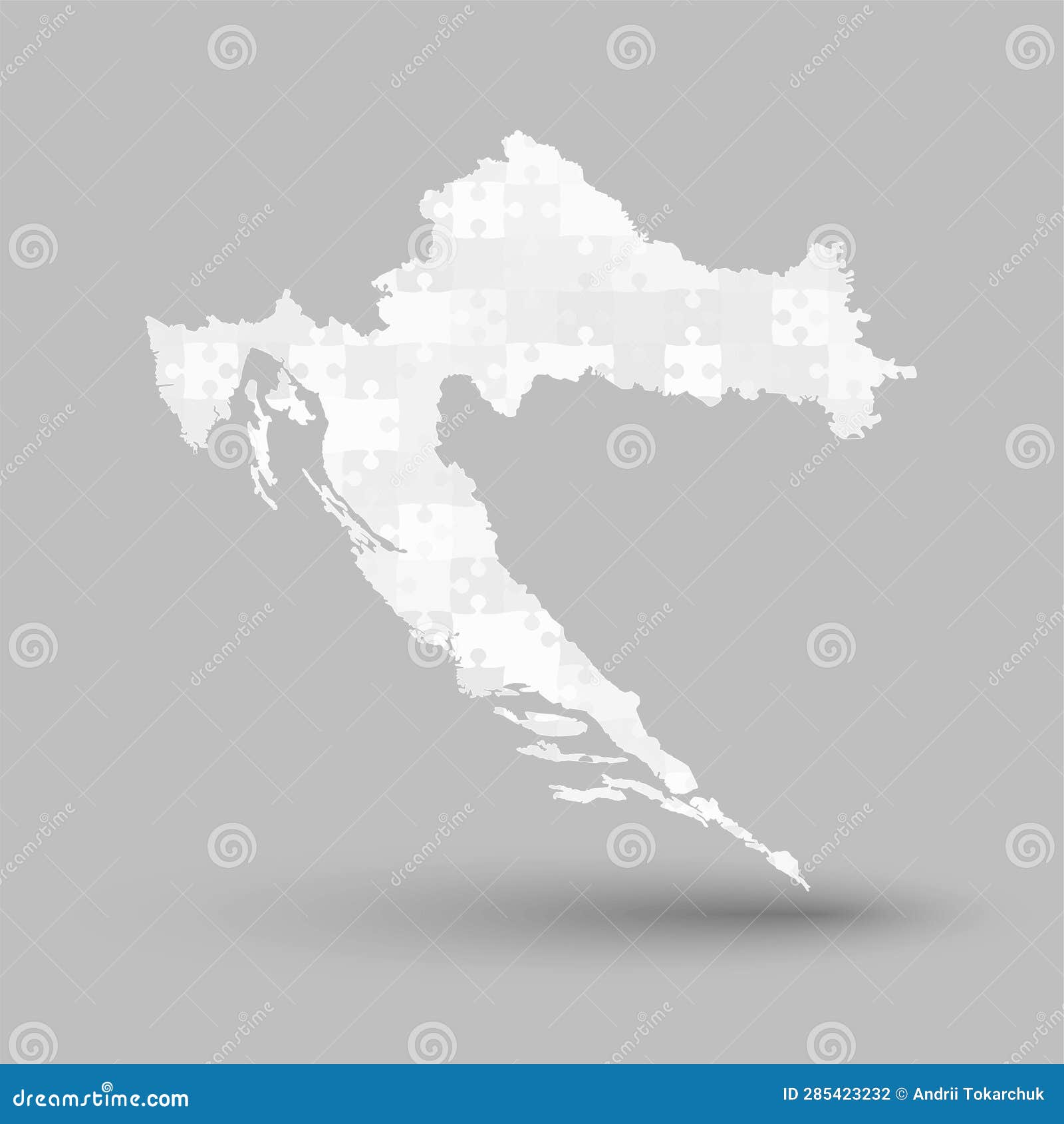 Croatia Grey Vector Dot Contour Map | CartoonDealer.com #133812301