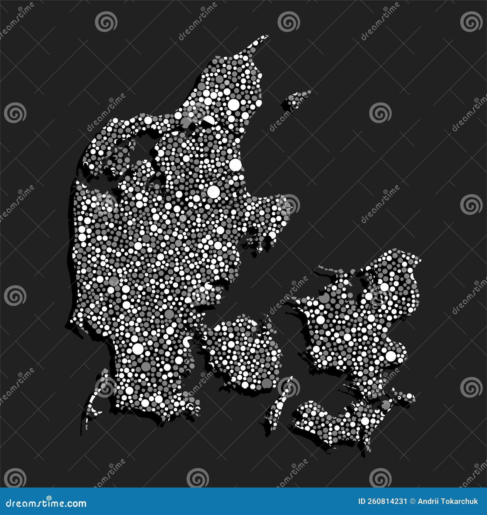 Creative Map Denmark from Random White Dots Stock Vector - Illustration ...