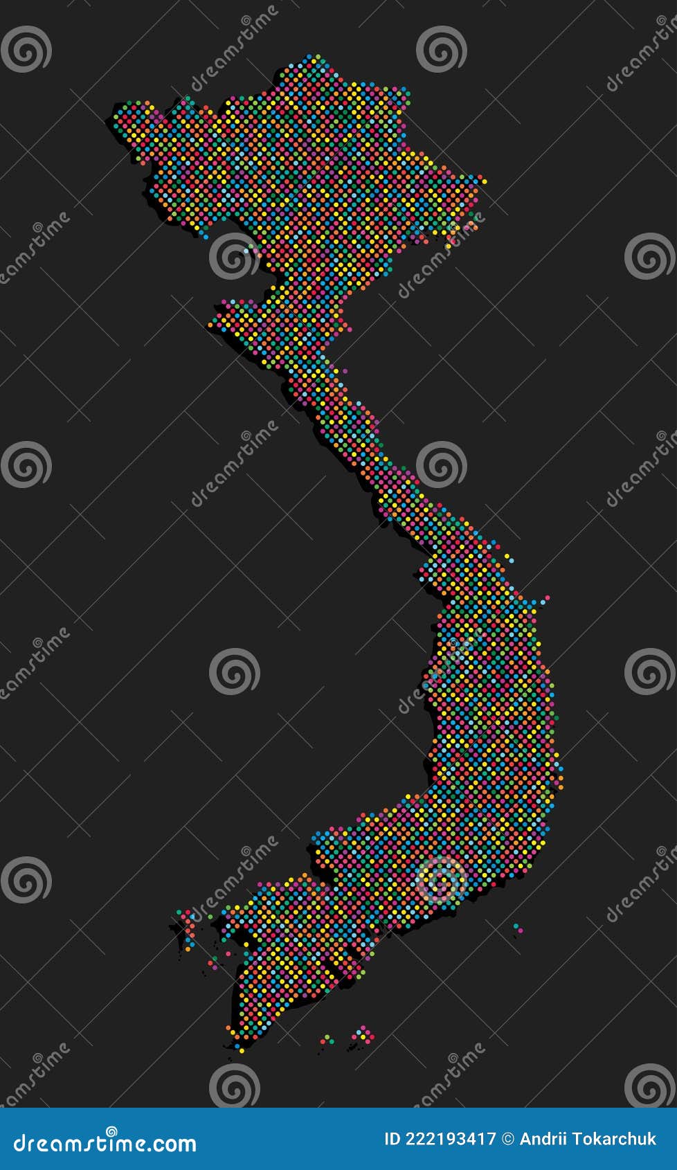 Creative Map Vietnam Made from Random Color Dots Stock Vector ...