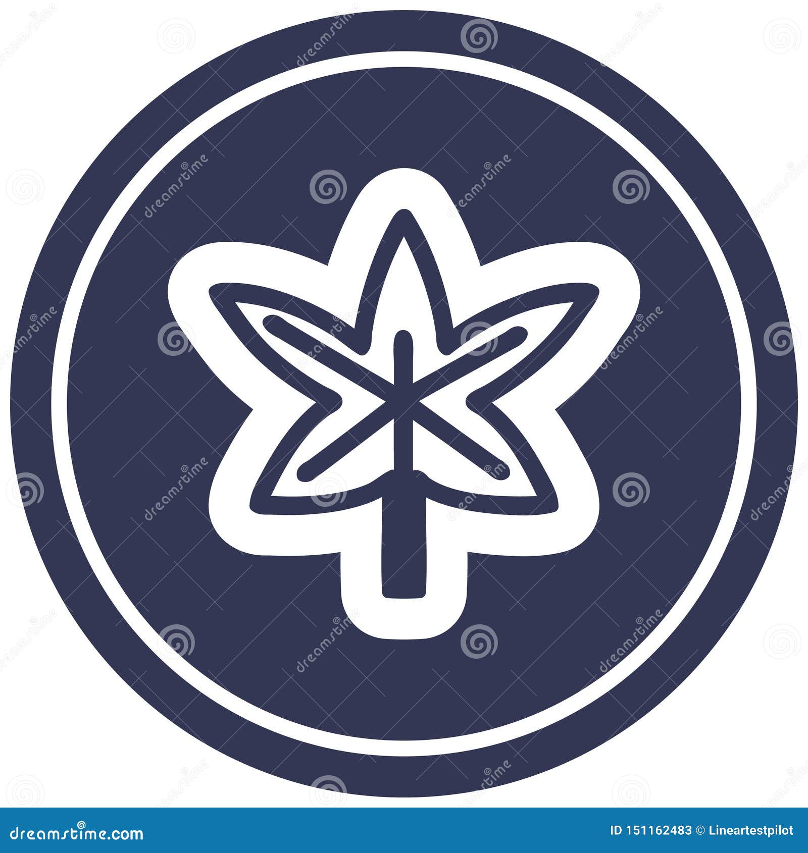 A Creative Marijuana Leaf Circular Icon Stock Vector - Illustration of ...
