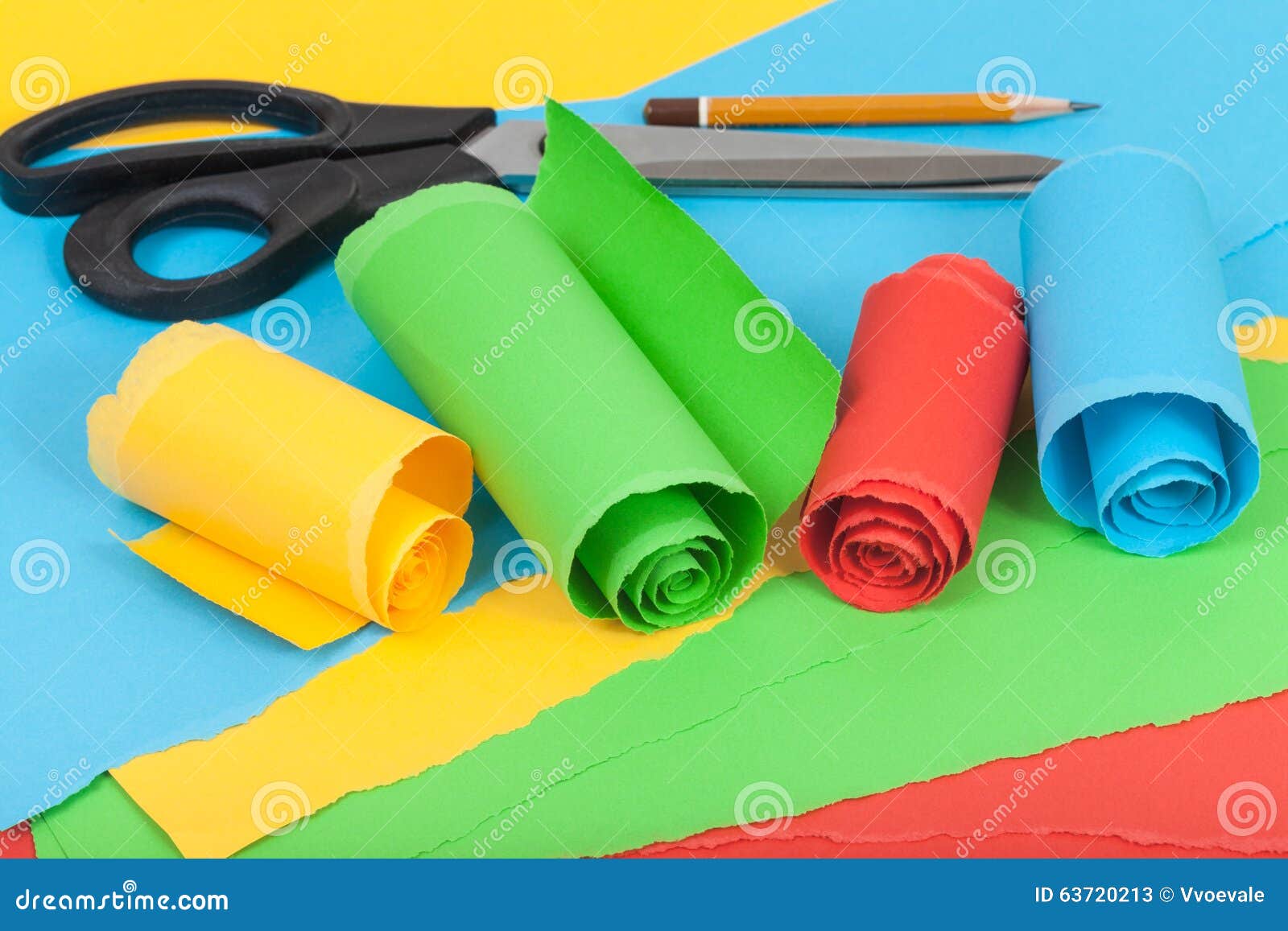 Creative Material from Color Paper Stock Image - Image of handicrafts ...