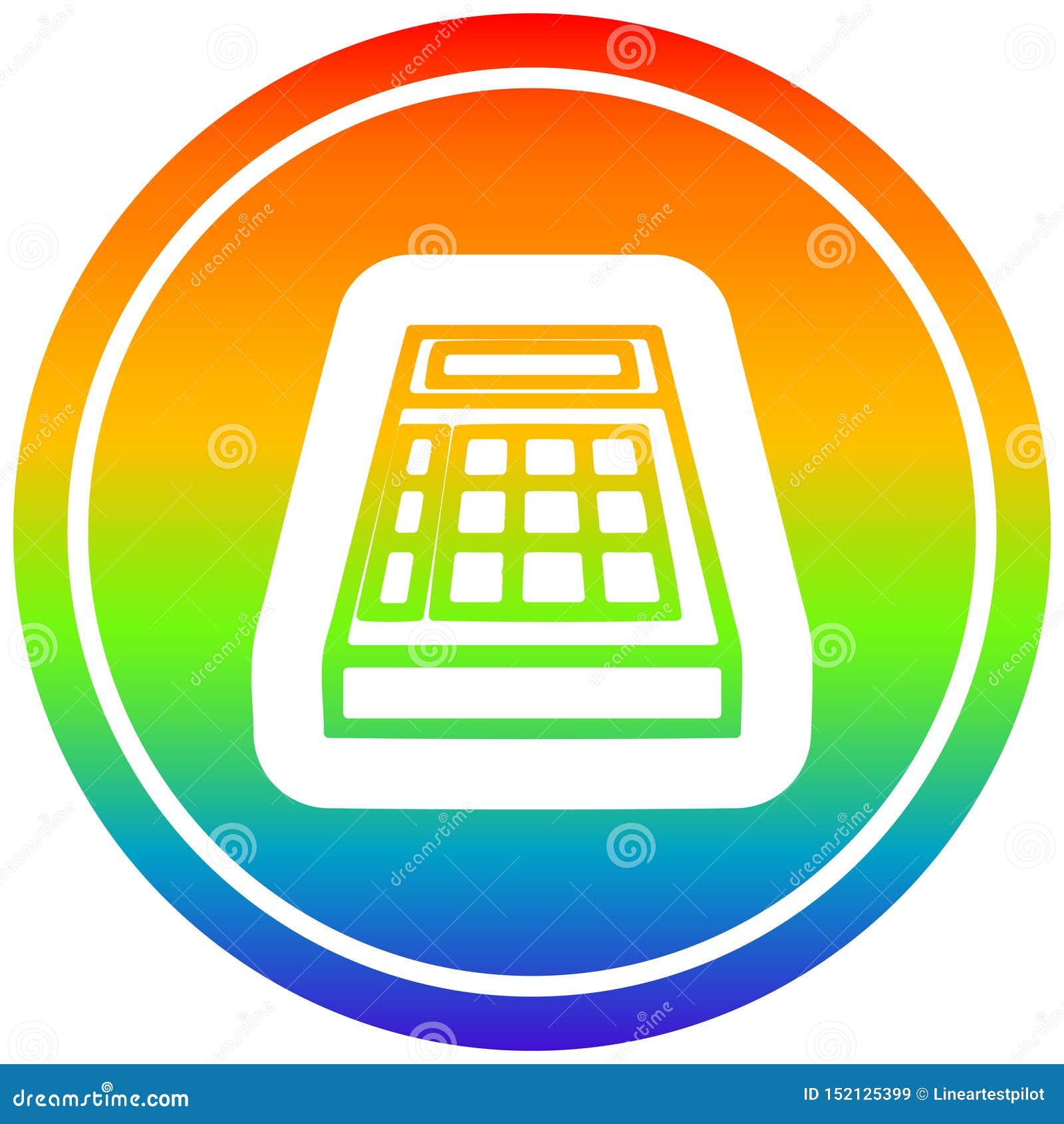 A Creative Math Calculator Circular in Rainbow Spectrum Stock Vector ...