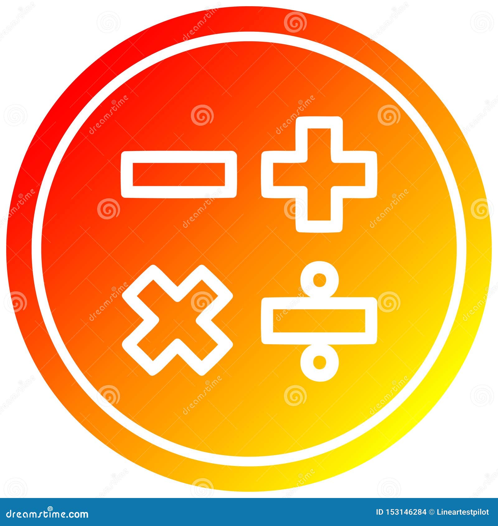 A Creative Math Symbols Circular in Hot Gradient Spectrum Stock Vector ...