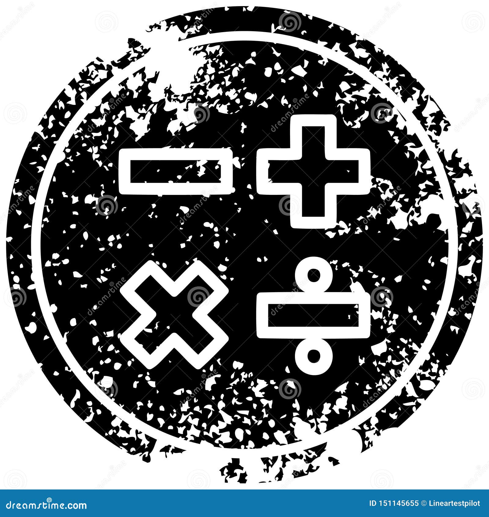 A Creative Math Symbols Distressed Icon Stock Vector - Illustration of ...