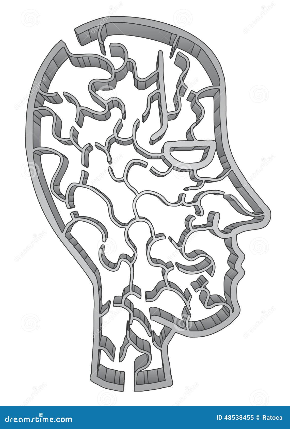 Creative maze face stock vector. Illustration of inspiration - 48538455