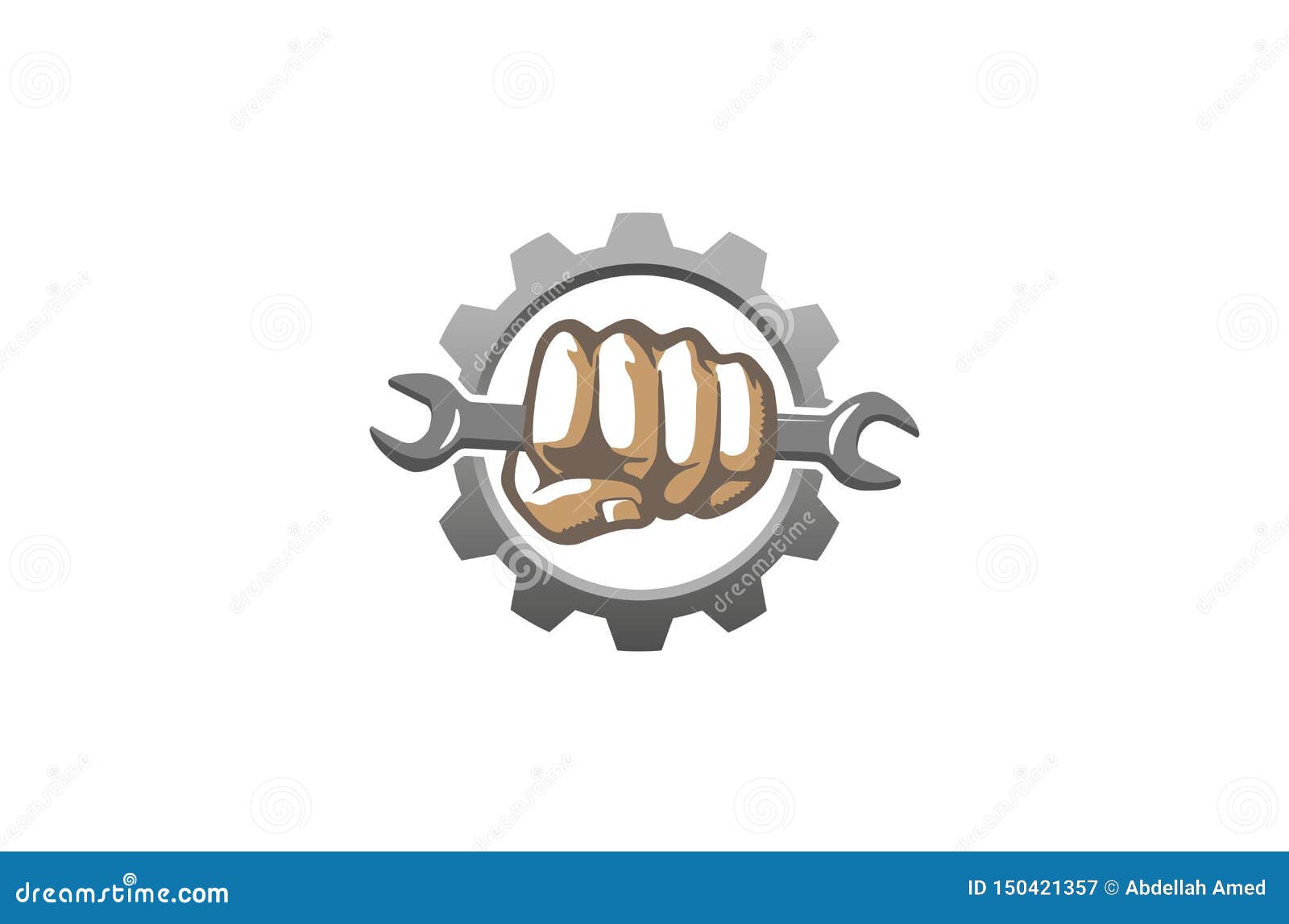 Creative Mechanic Gear Hand Wrench Logo Vector Design Illustration ...