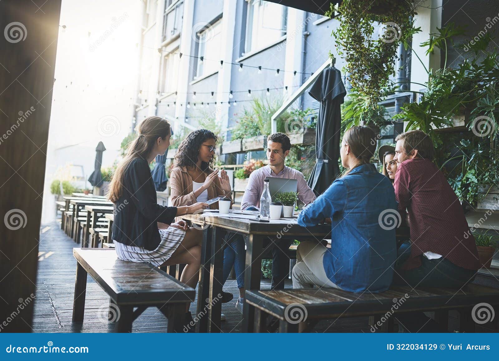 Creative, Meeting and People in Cafe for Strategy, Planning and Startup ...