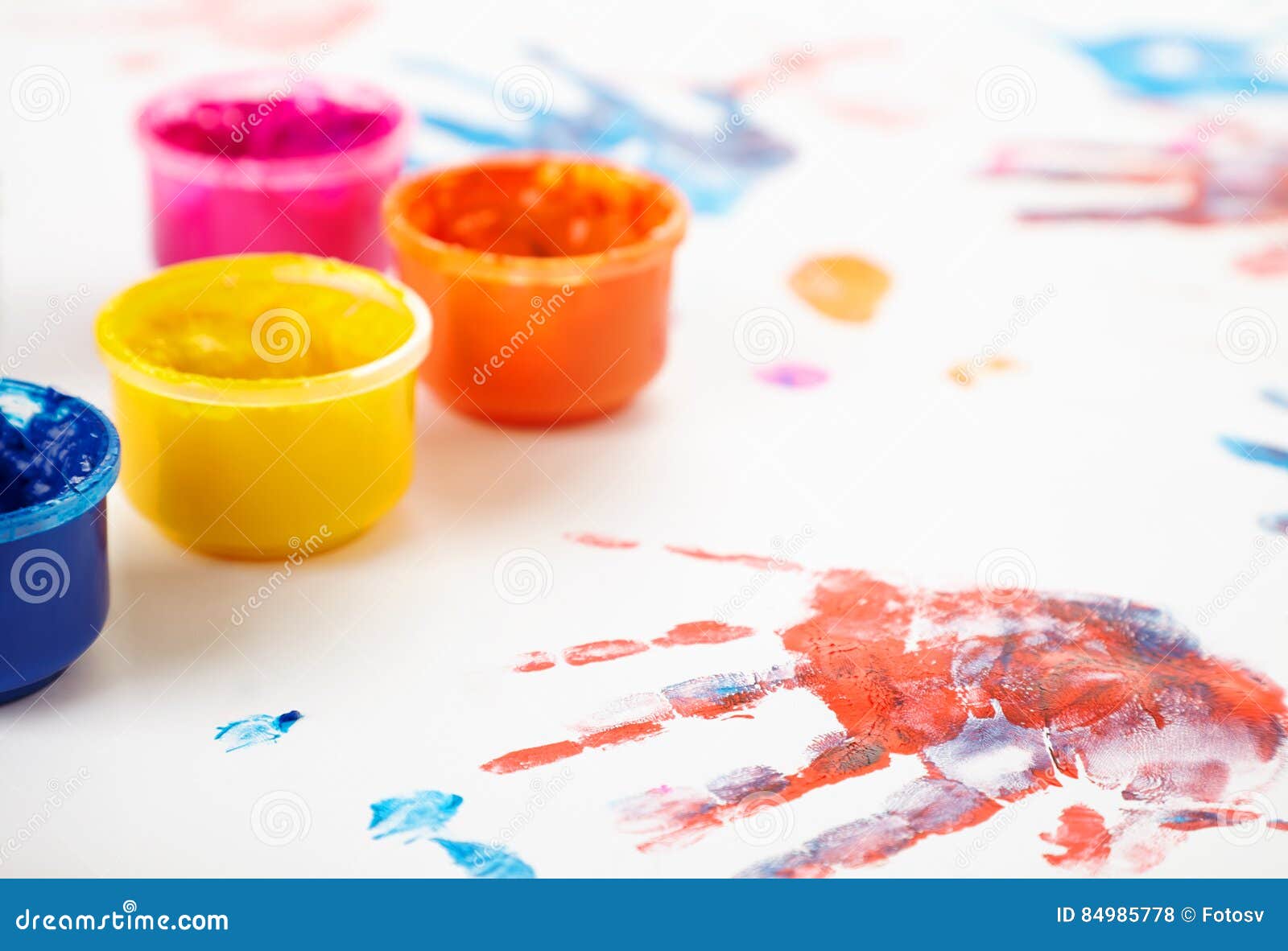 Creative Mess on the Desktop Stock Photo - Image of yellow, hand: 84985778