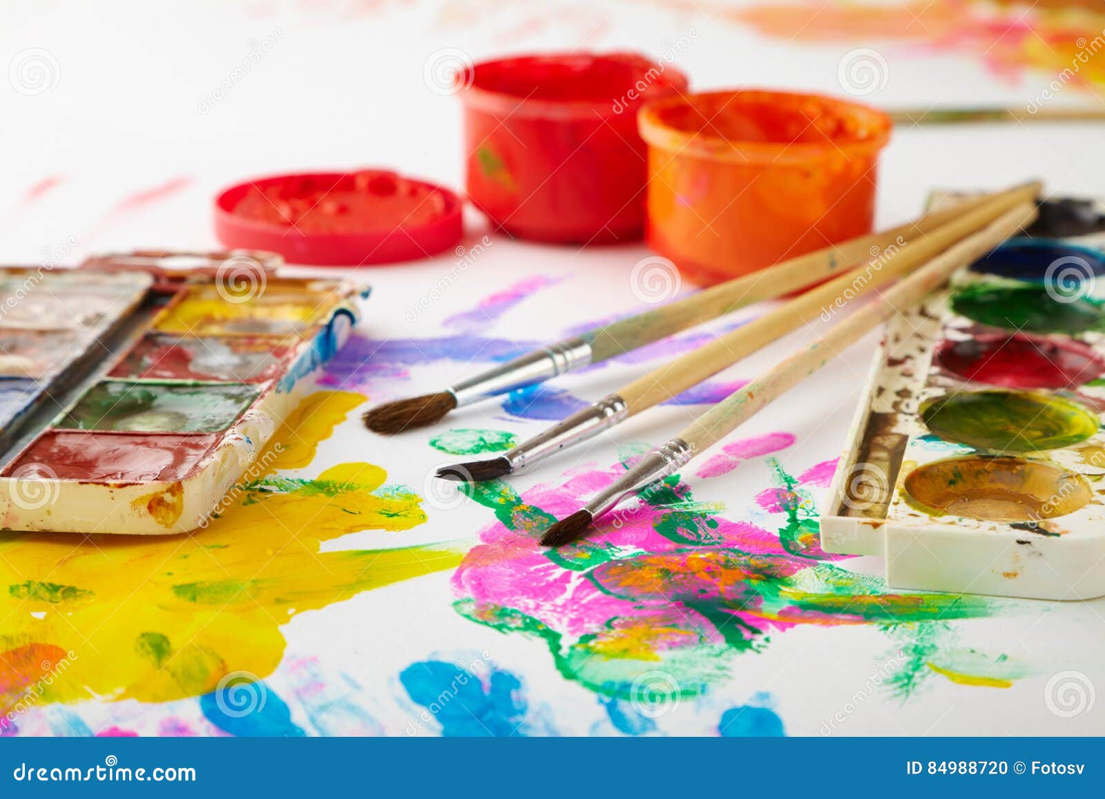 Creative Mess on the Desktop Stock Photo - Image of footprint, artist ...