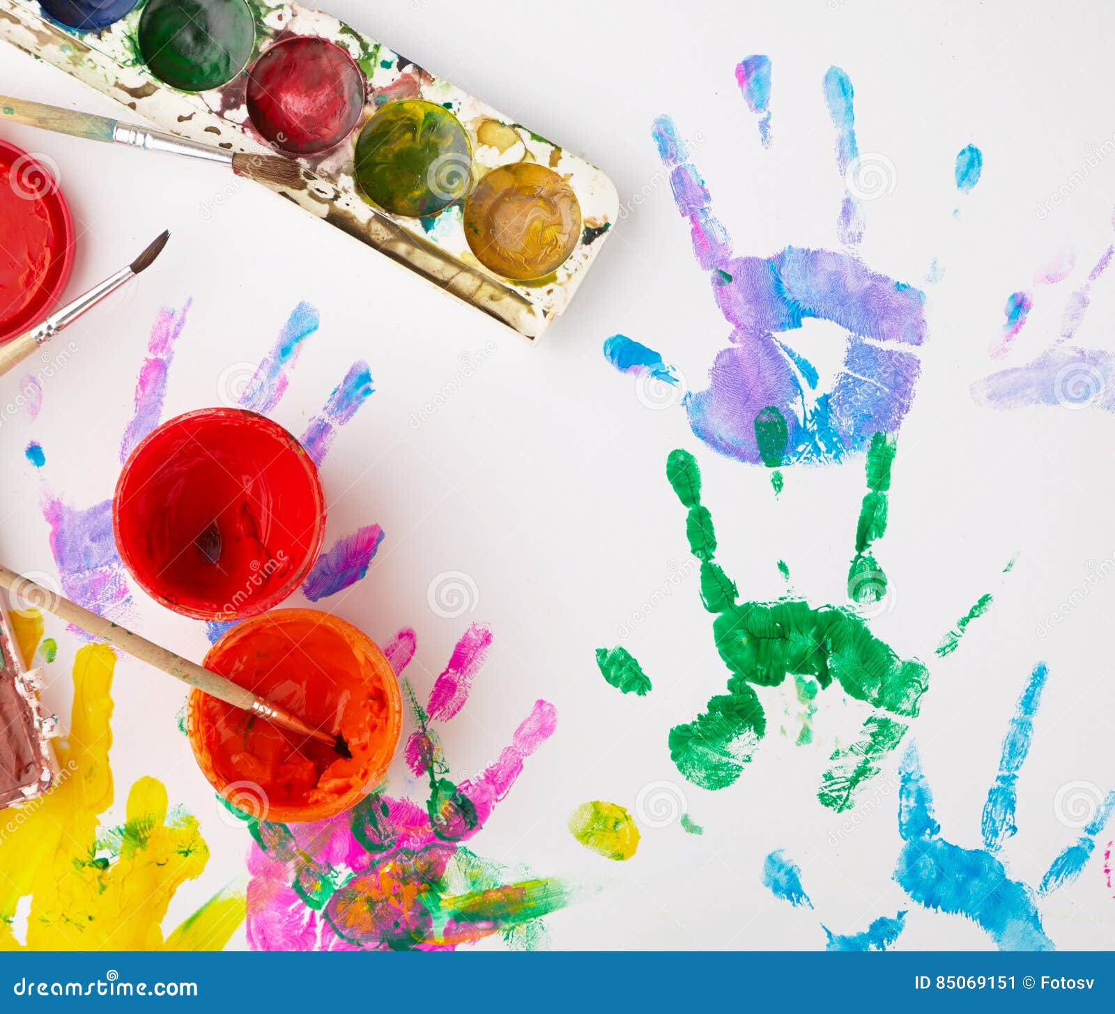 Creative Mess on the Desktop Stock Image - Image of green, watercolor ...