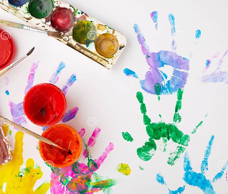 Creative Mess on the Desktop Stock Image - Image of green, watercolor ...