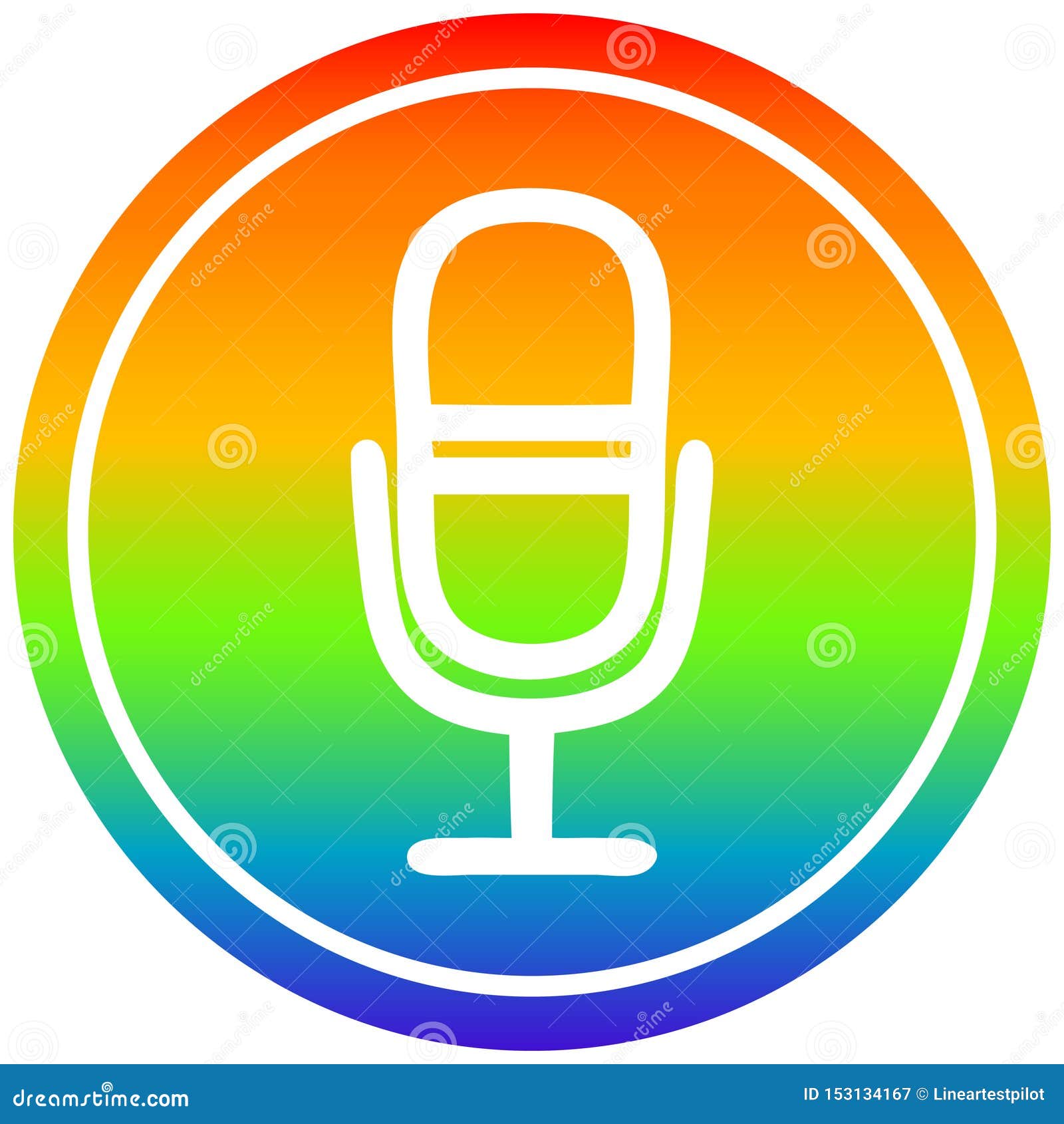 A Creative Microphone Recording Circular in Rainbow Spectrum Stock ...