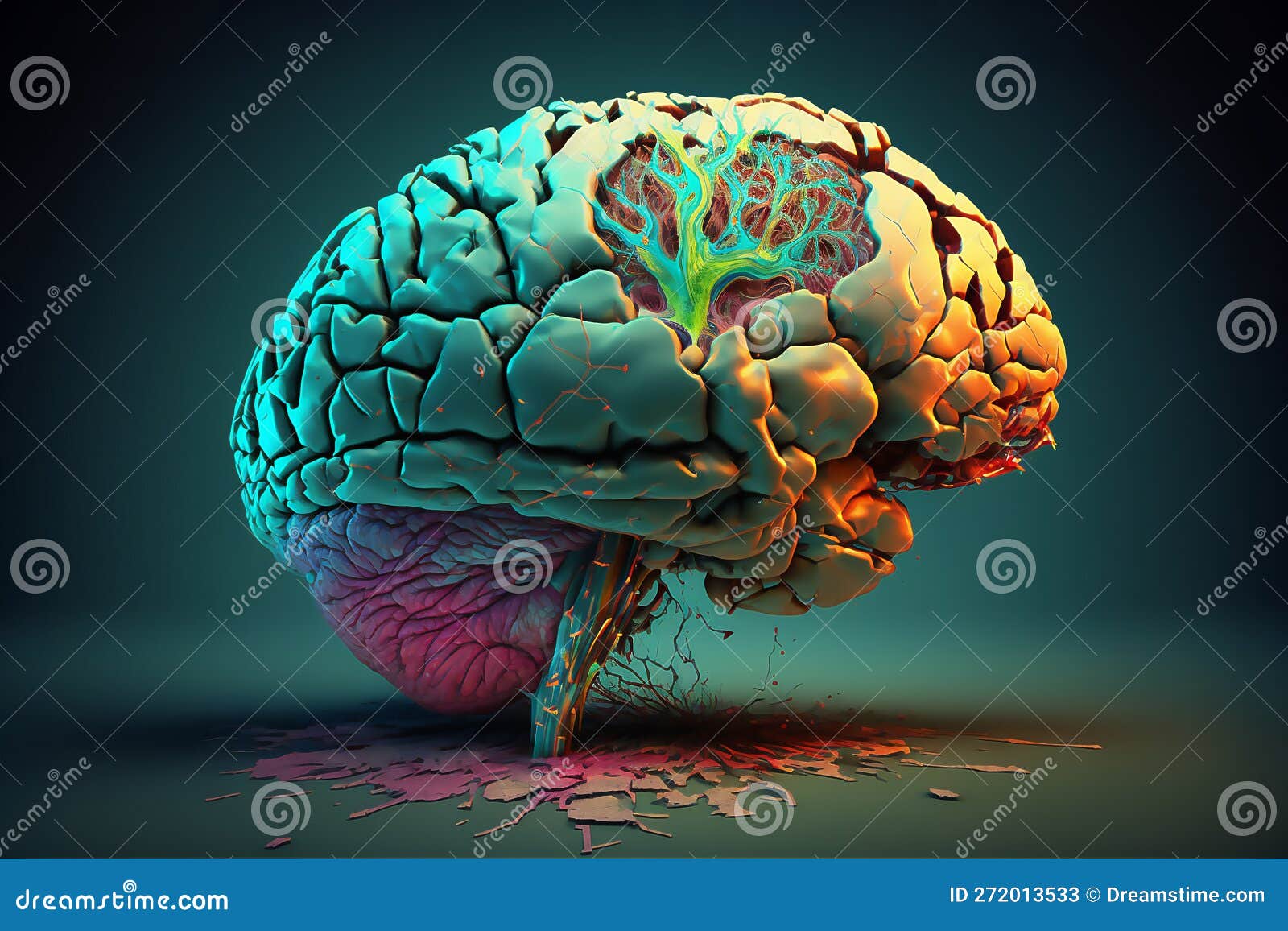 Creative Mind Concept. Genius Brain in Vibrant Colors.generative Ai ...