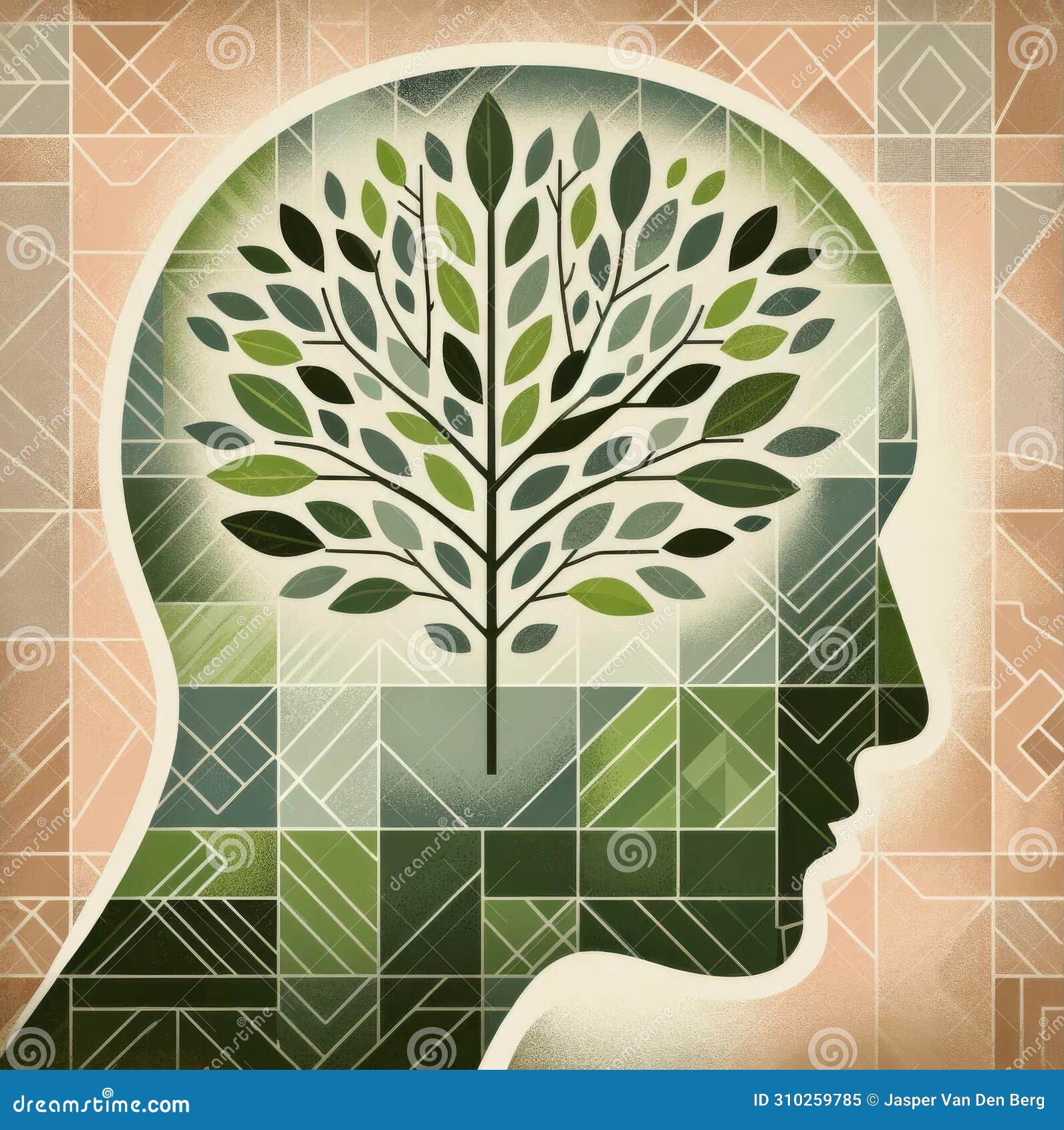 Creative Mind Concept with Tree Illustration, Personal Growth Theme ...