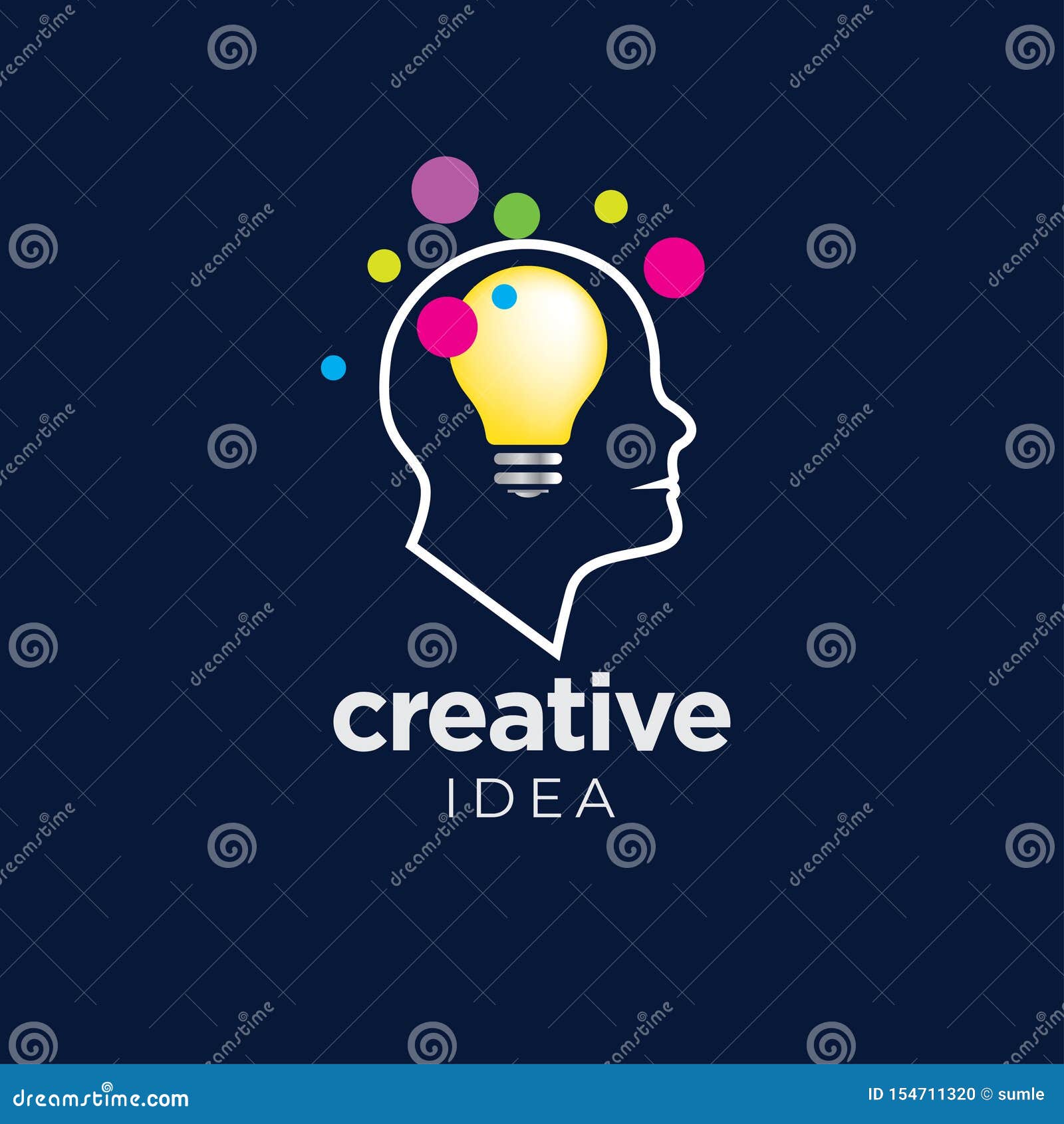 Creative Idea Logo Template with Light Bulb Stock Illustration ...
