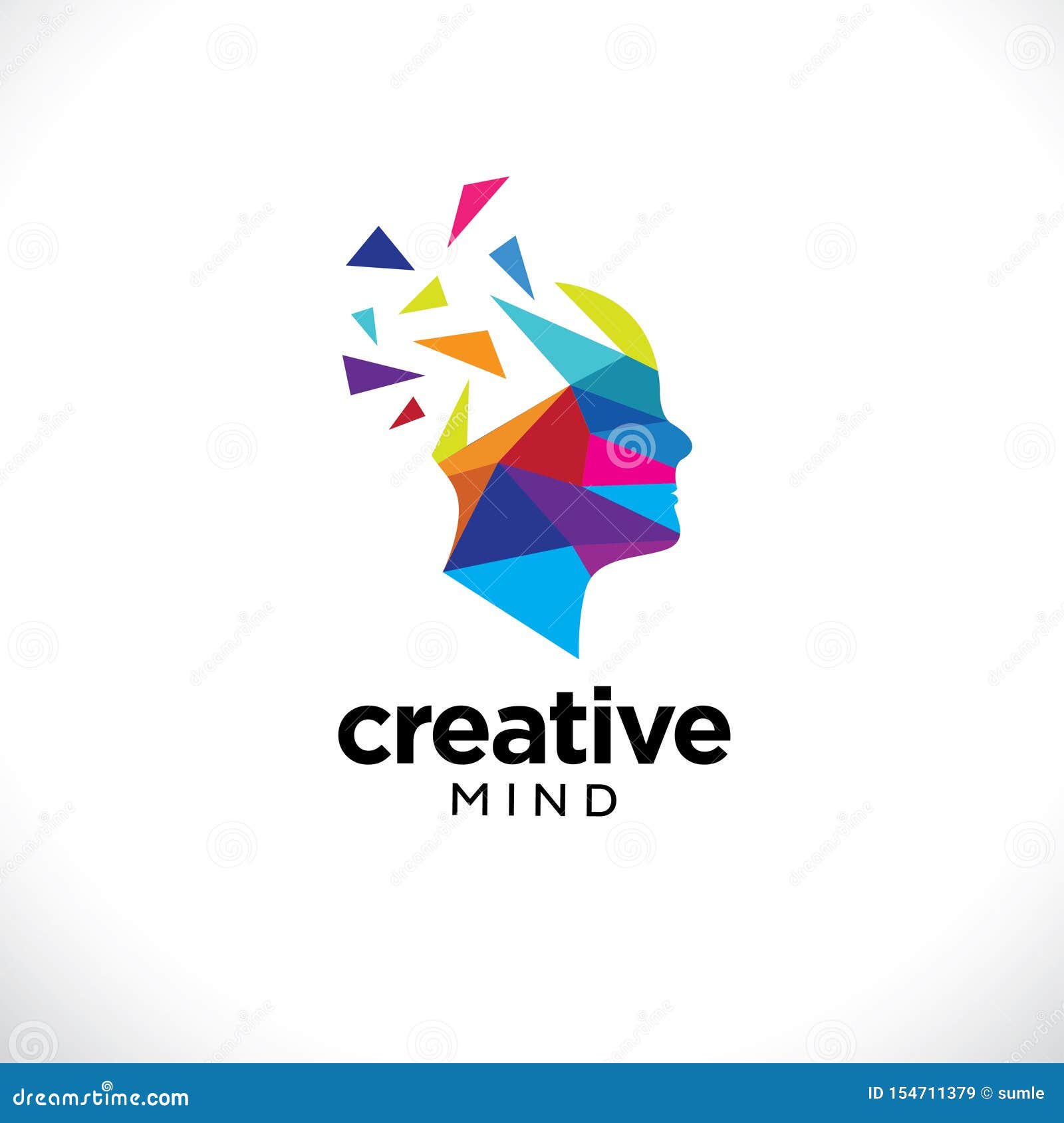 Colorful Abstract Polygonal Head Logo Stock Illustration - Illustration ...