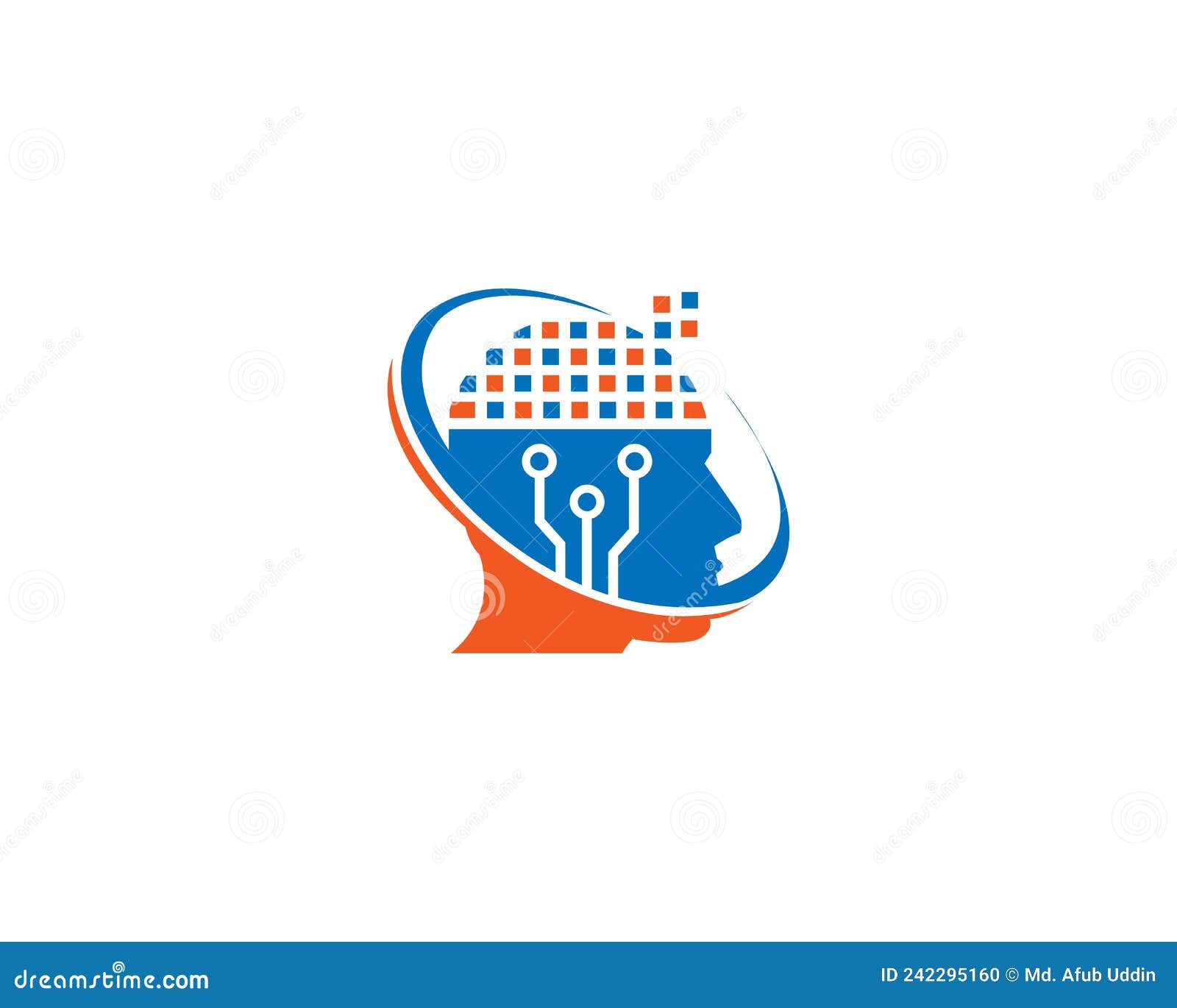 Creative Mind and Digital Human Head Technology Logo Stock Vector ...