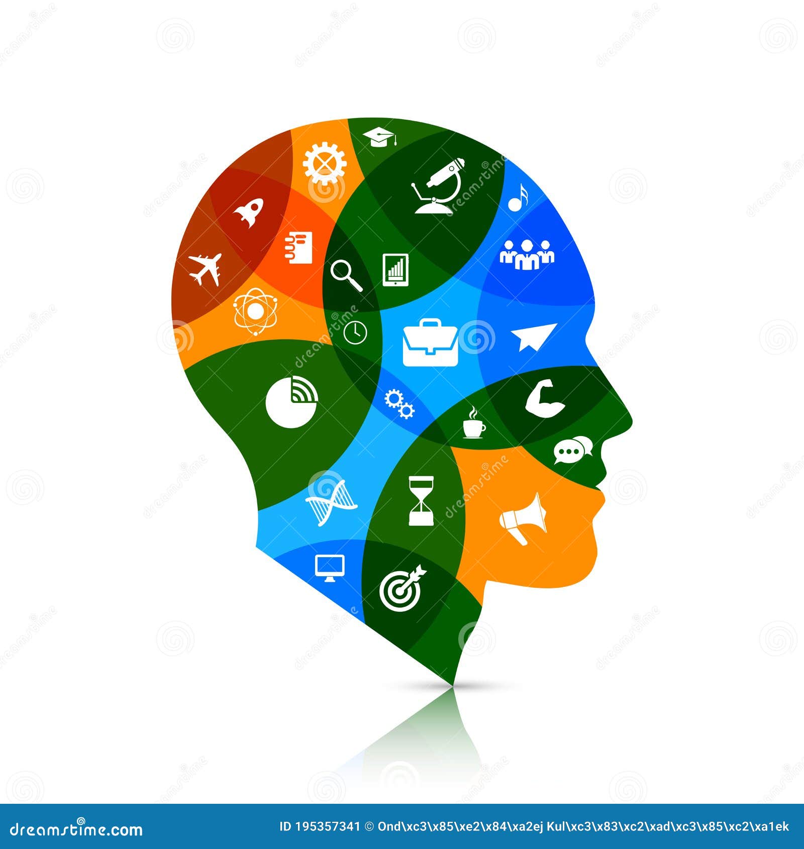 Creative Mind. Head. Education Concept with Icons Stock Vector ...