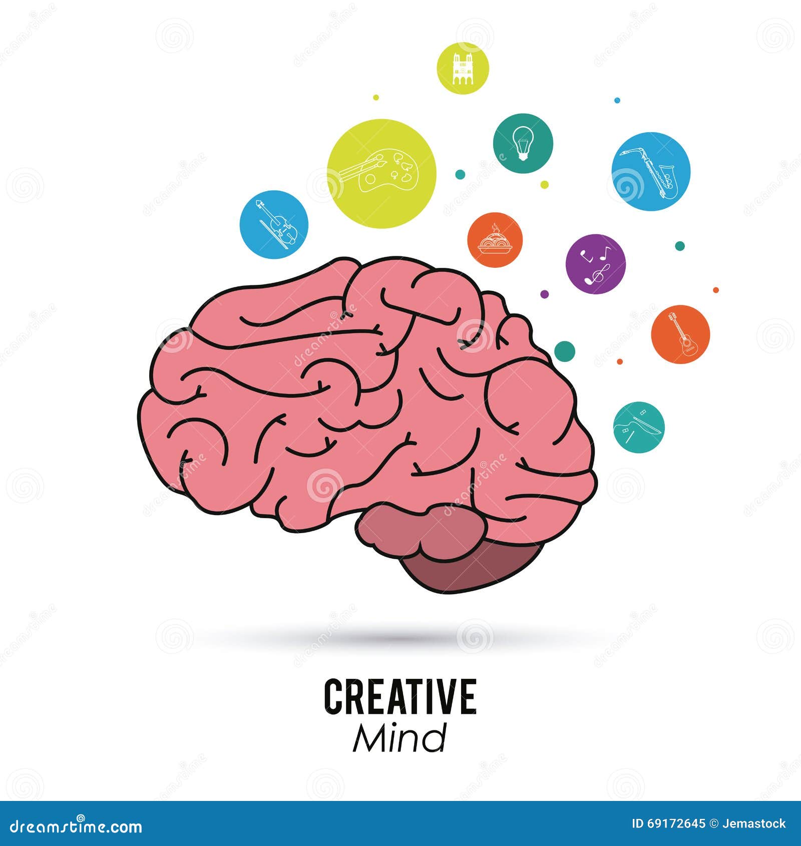 Creative Mind and Idea Icon Design, Vector Illustration Stock Vector ...