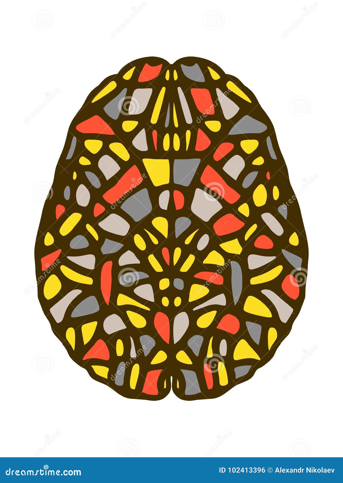 Creative Mind Illustration. Stylized Colorful Brain Areas Stock Vector ...