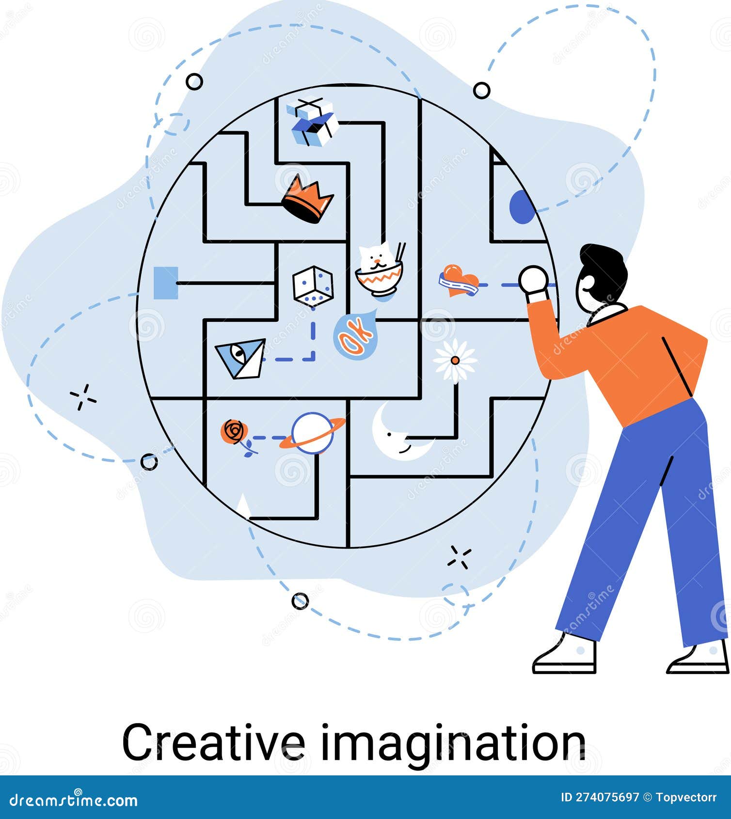 Creative Mind, Imagination or Brainstorm or Originative Idea. Phantasy ...