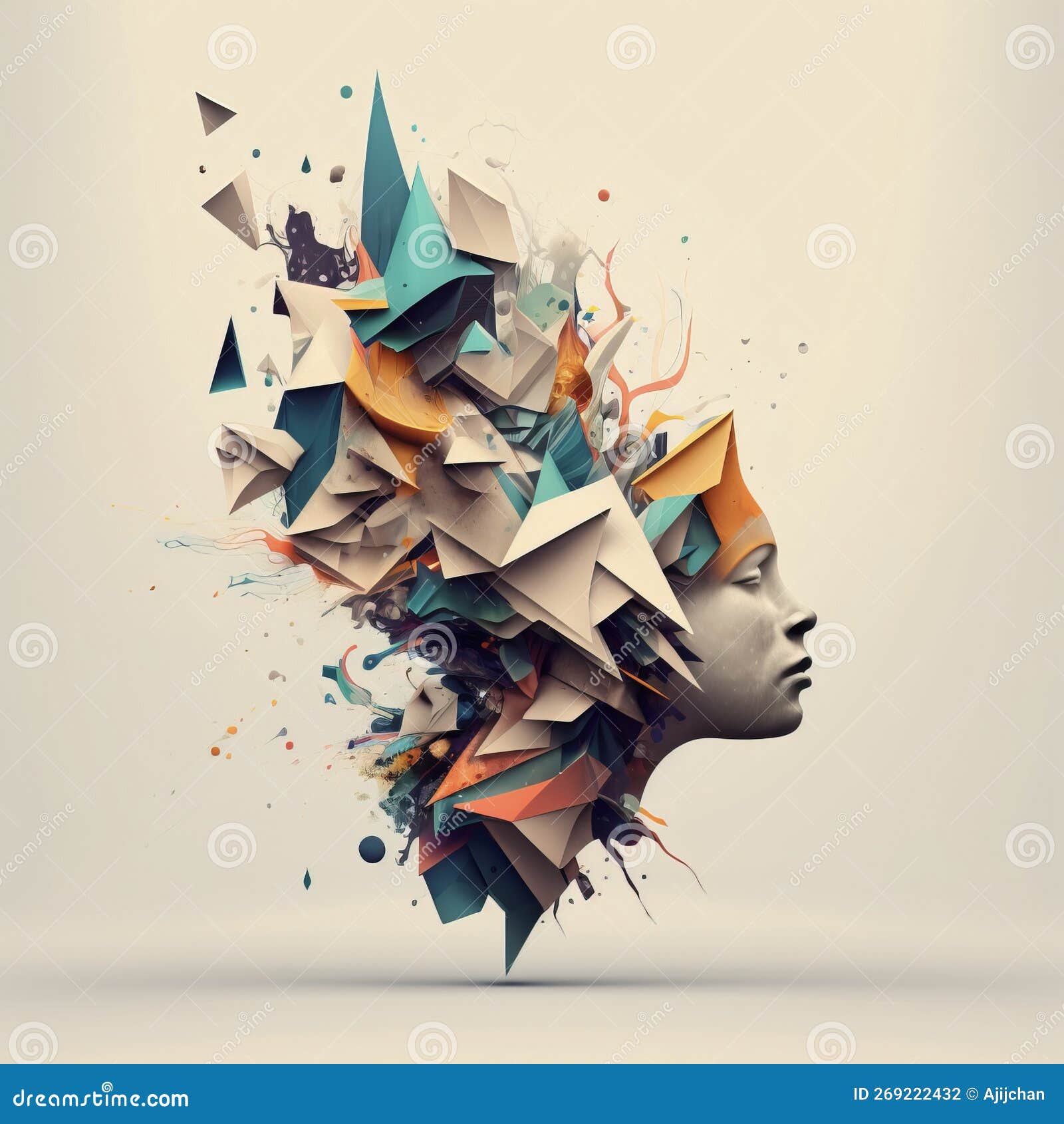 Creative Mind with a Layers of Coloured Thoughts Stock Illustration ...