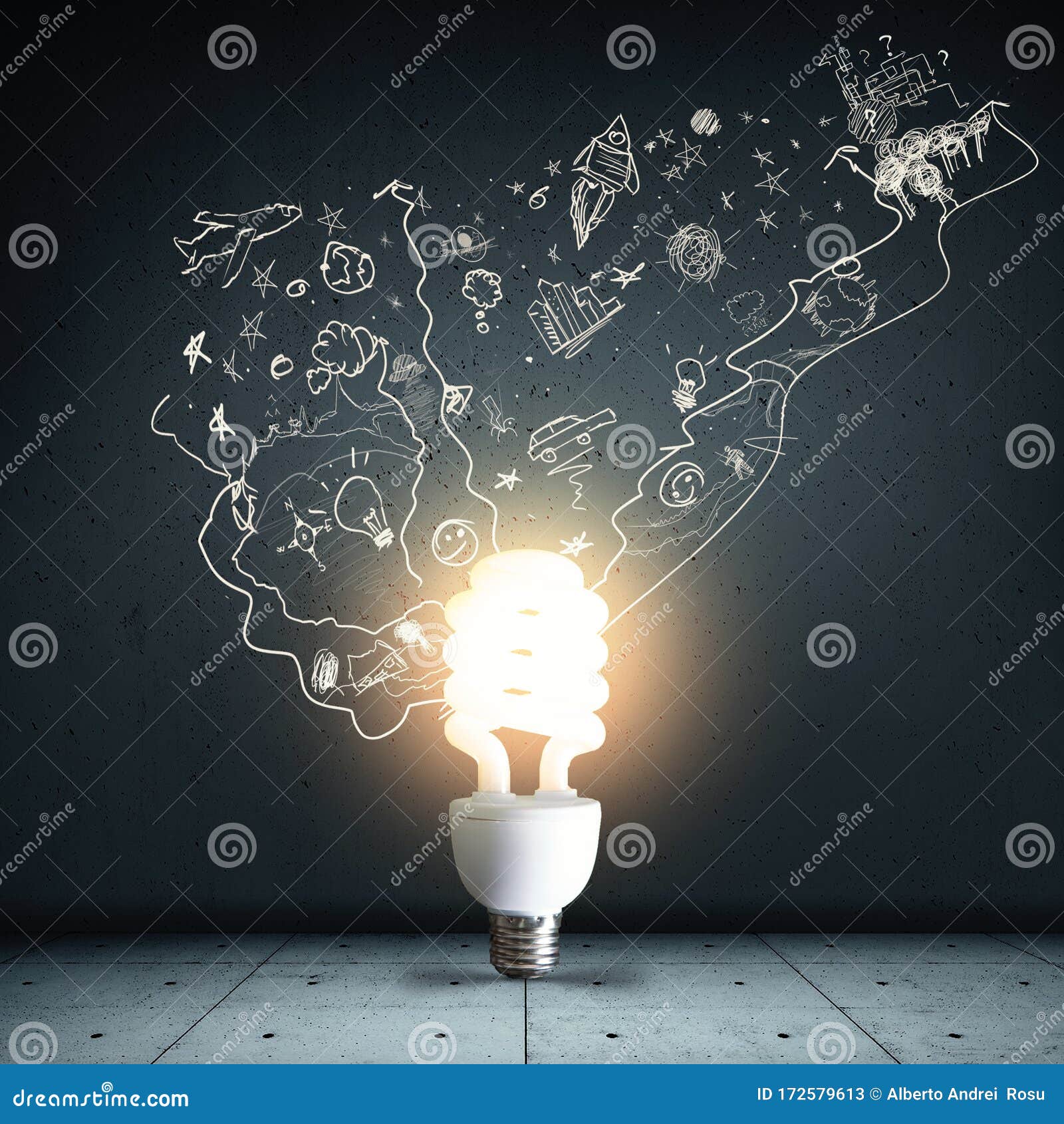 Creative Mind. Creativitty and Imagination Idea Concept Stock Image ...