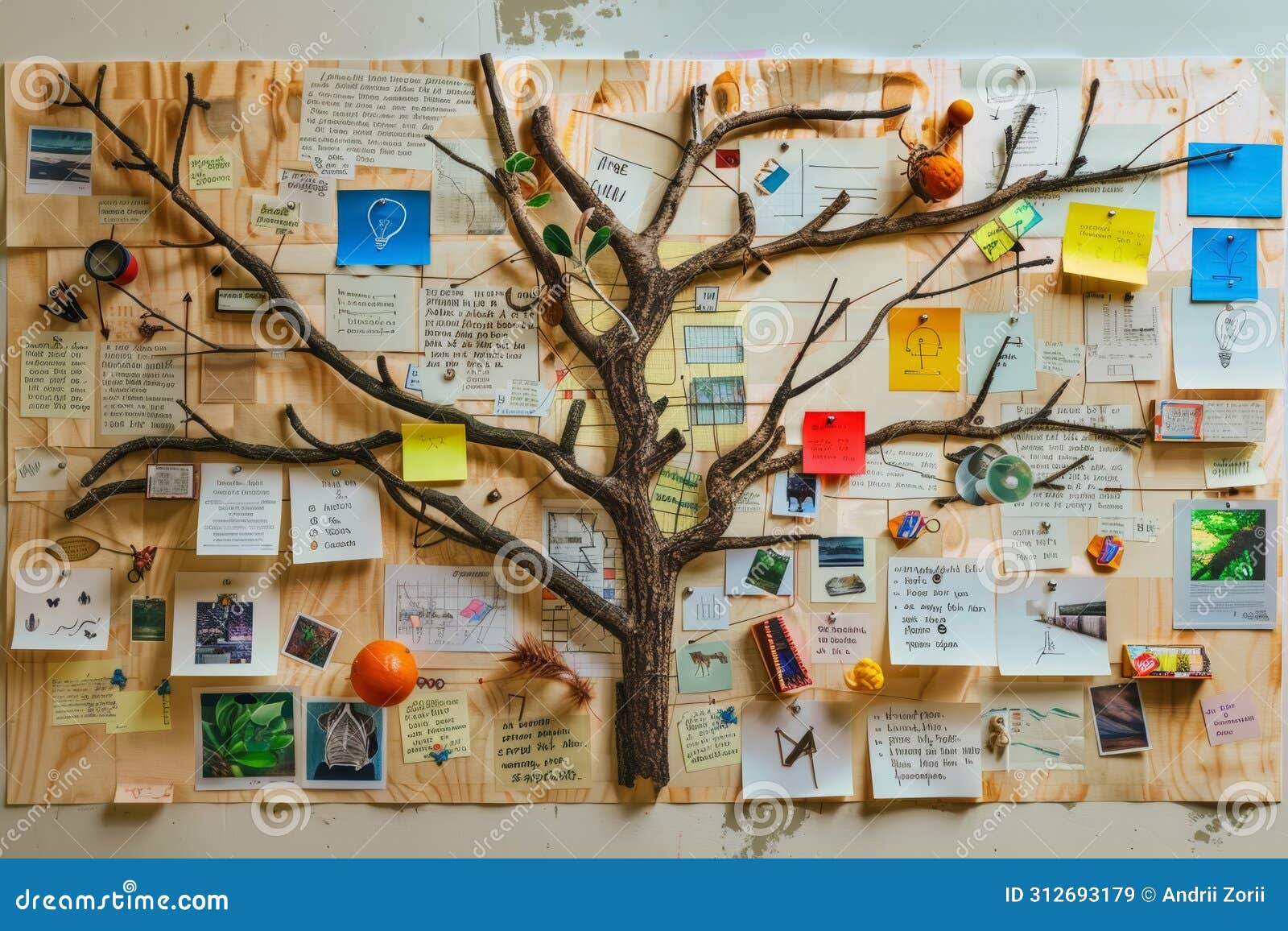 Creative Mind Map on Wooden Background Stock Illustration ...