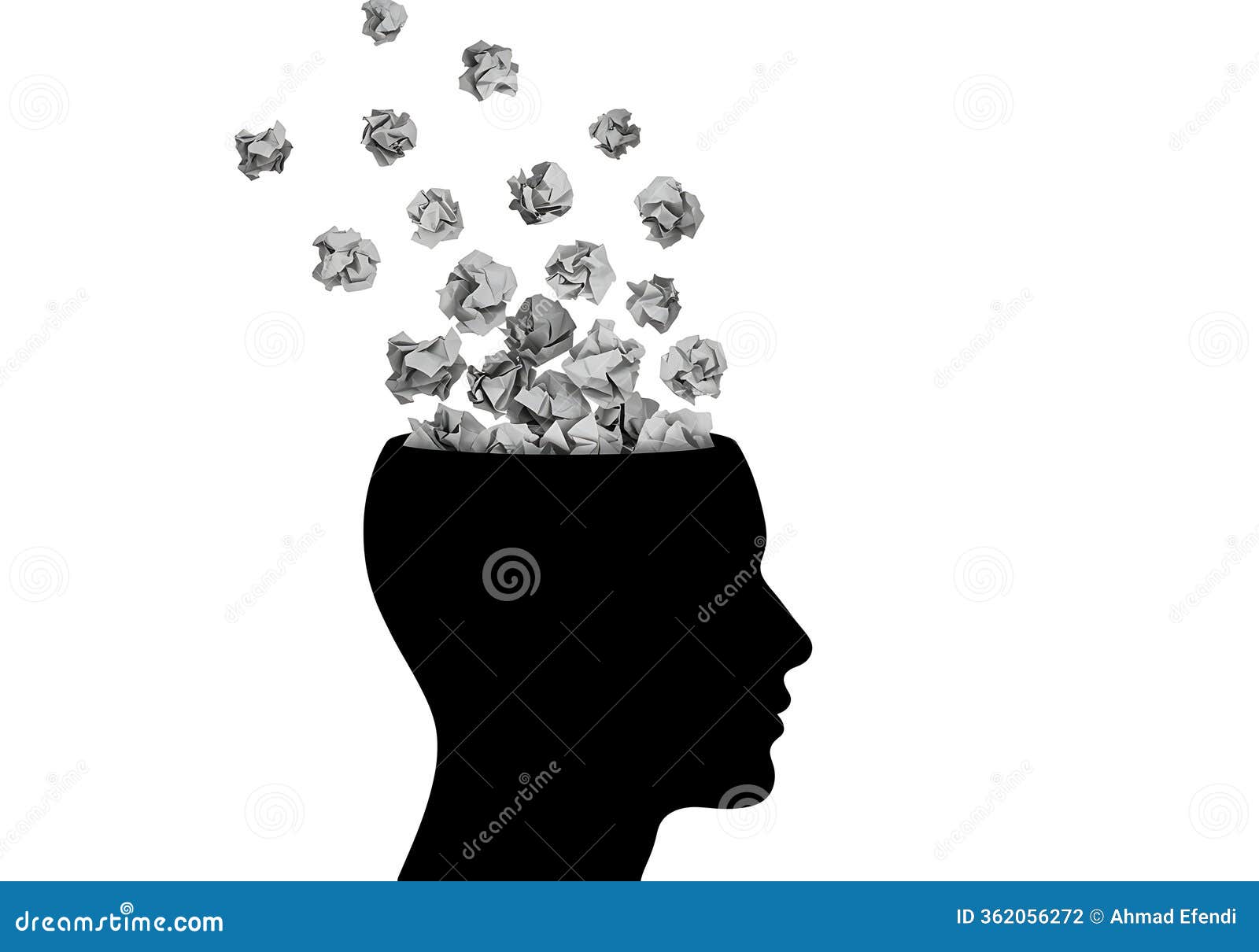 Creative Mind Overflowing with Ideas: a Silhouette of a Head Releasing ...
