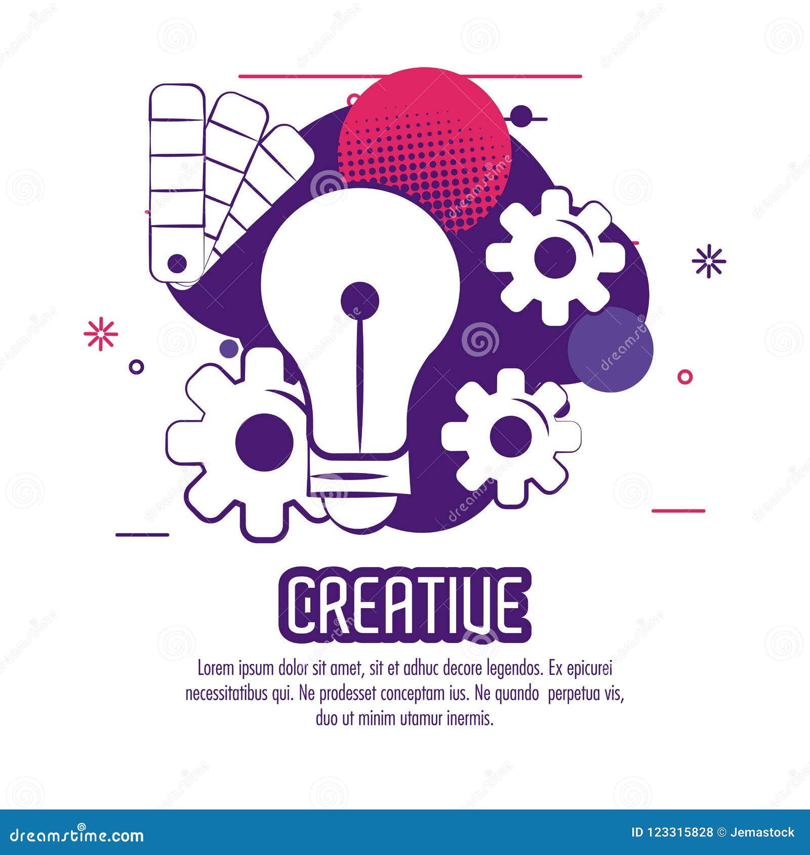 Creative mind poster stock vector. Illustration of sign - 123315828