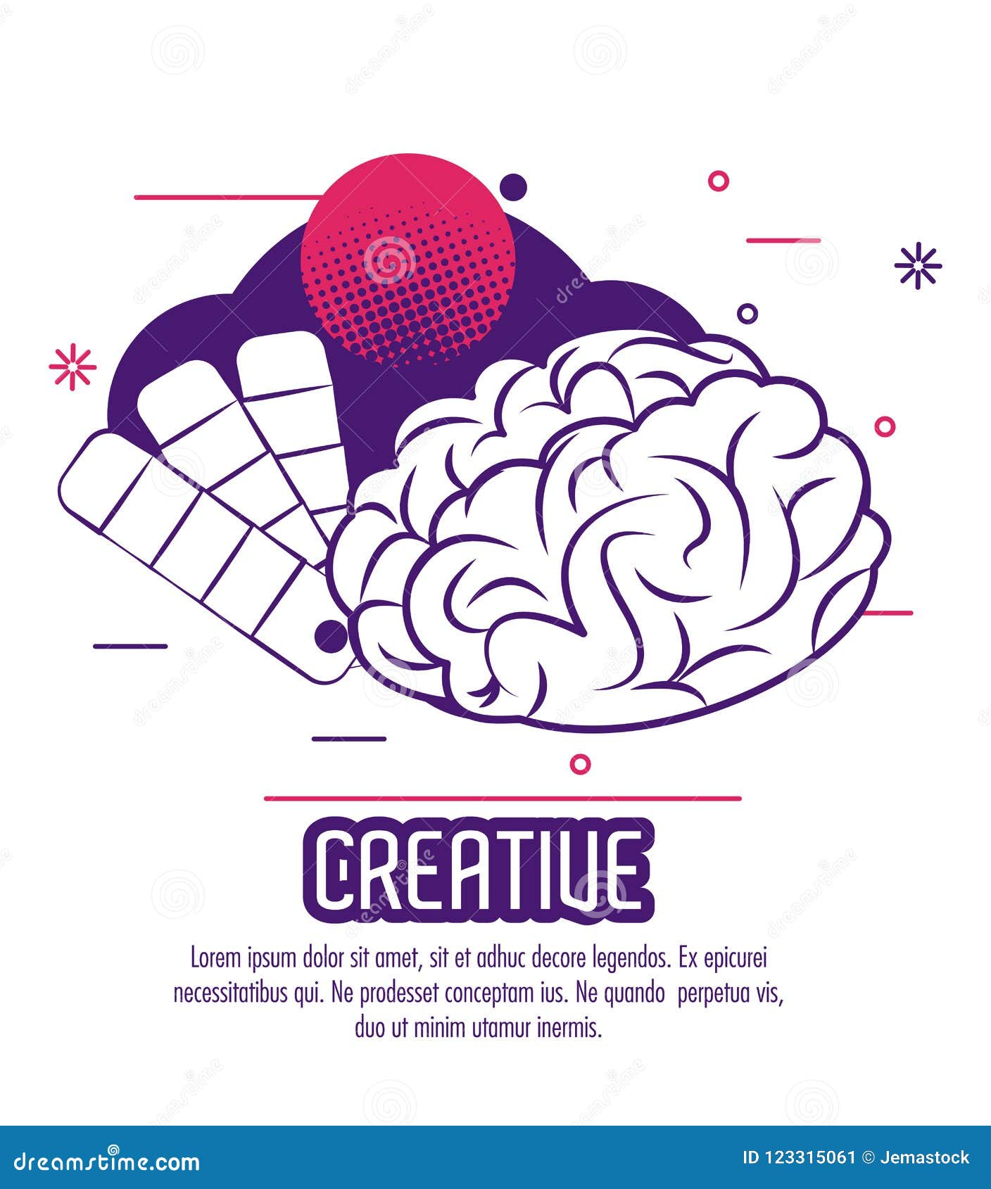 Creative mind poster stock vector. Illustration of symbol - 123315061