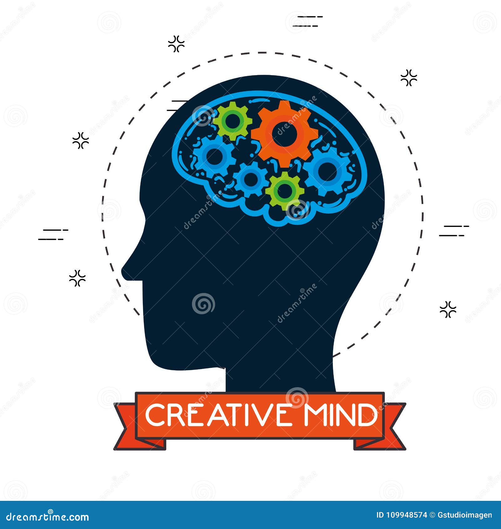 Creative mind set icons stock vector. Illustration of intelligence ...