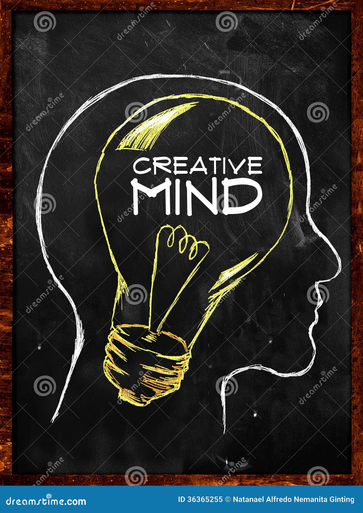Creative Mind Sketch on Blackboard Stock Illustration - Illustration of ...
